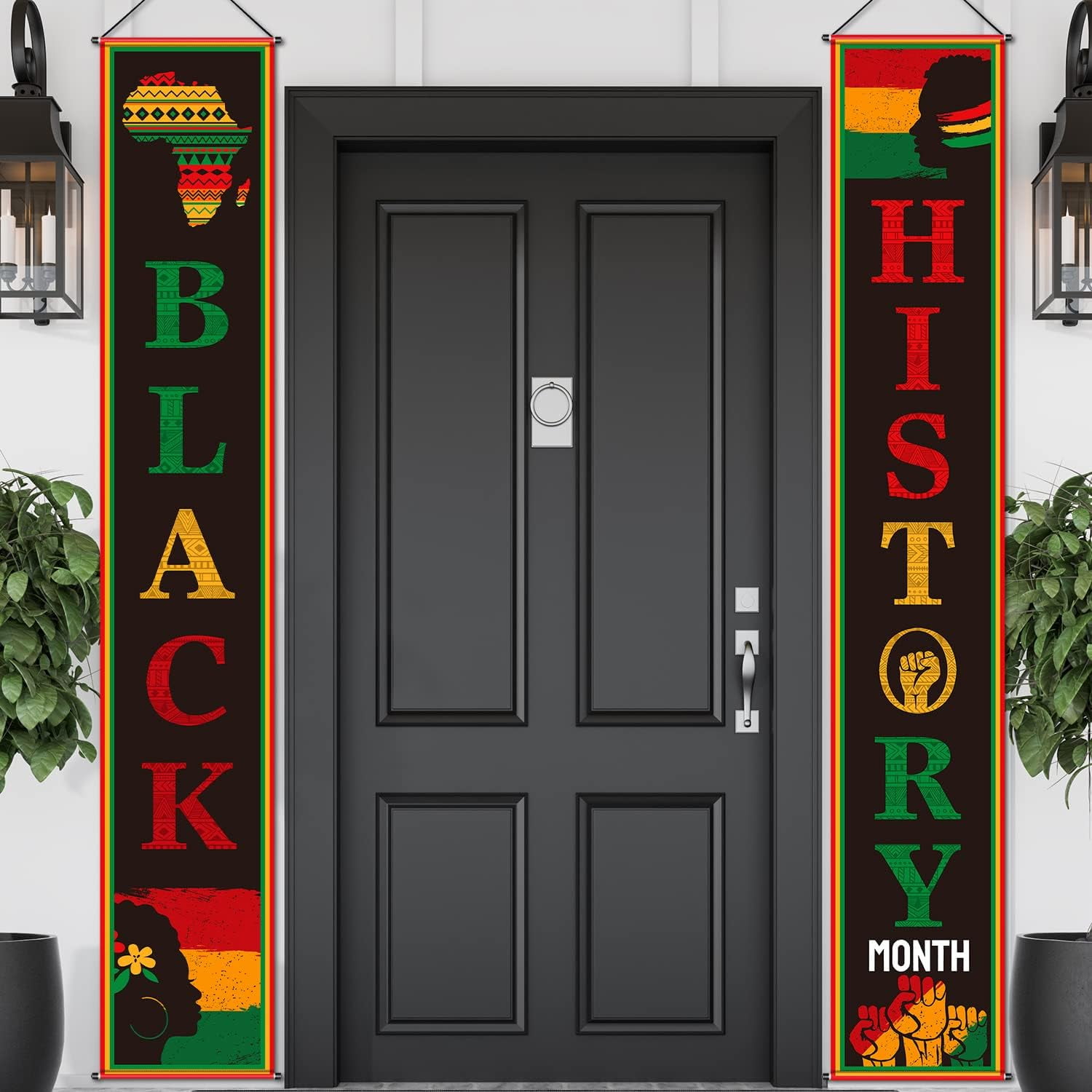XD5-Black History Month Porch Banner Juneteenth Hanging Decoration ...