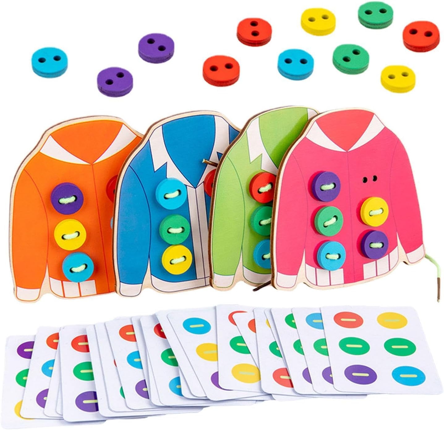 XD5-Clothes Lacing Toy - Threading Game | Sewing Button Lacing Card ...