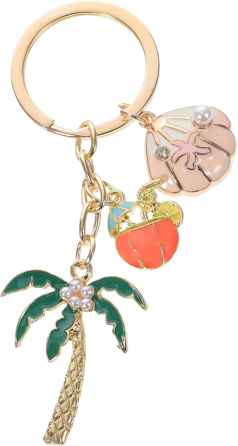 XD5-Coconut Tree Keychain Coconut Tree Keyring Tropical Keyring ...