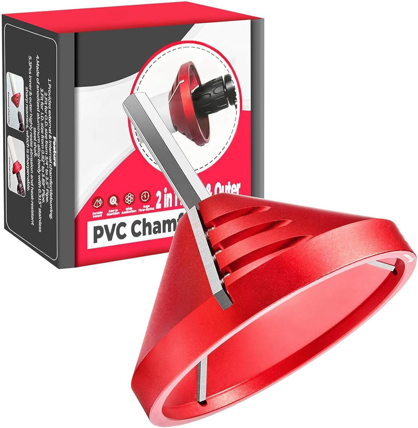 XD5-Deburring Tool, 2 in 1 Inner Outer Reamer Built in Incisive Blades ...