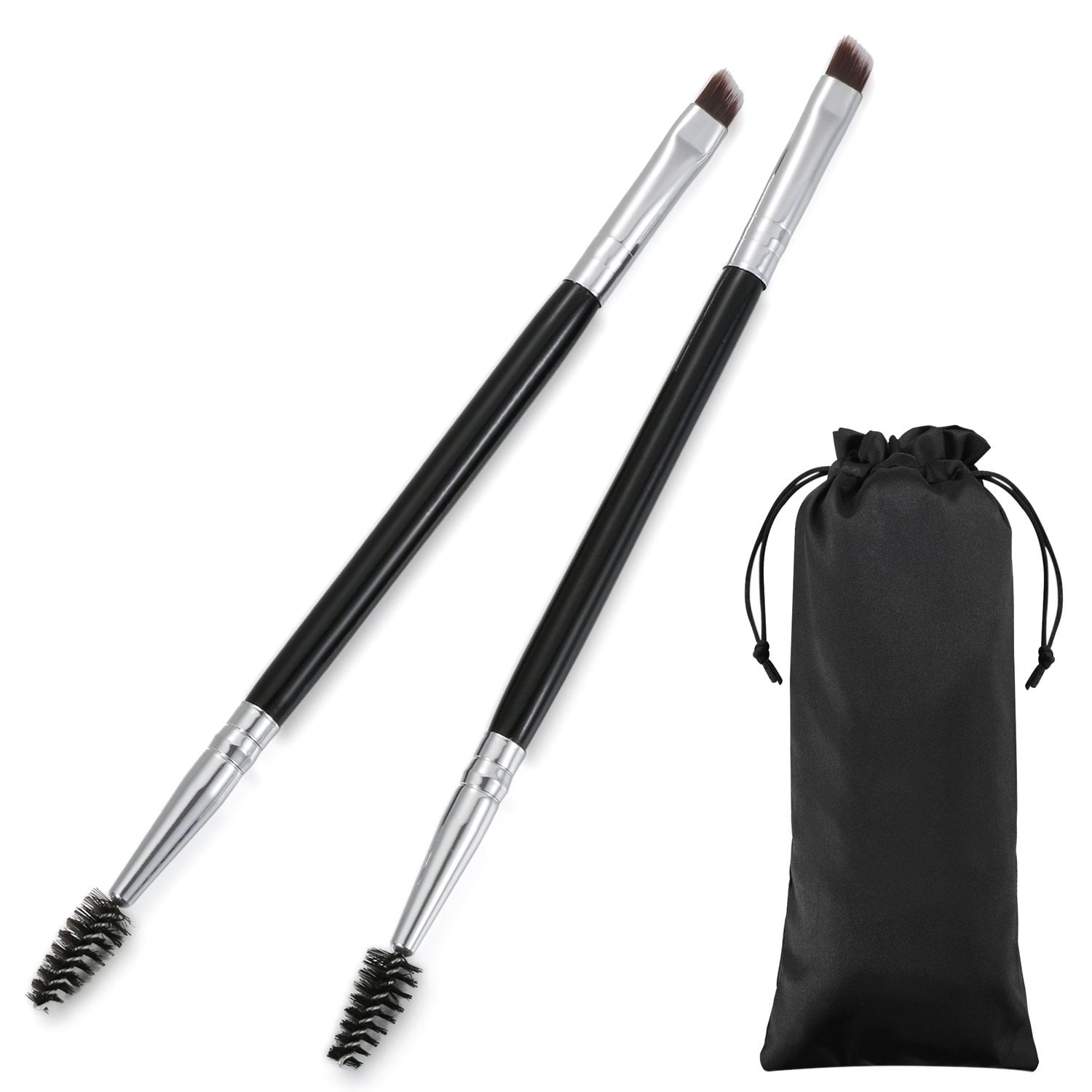 XD5-Duo Eyebrow Brush 2 Pack Professional Angled Eye Brow Eyeliner and ...