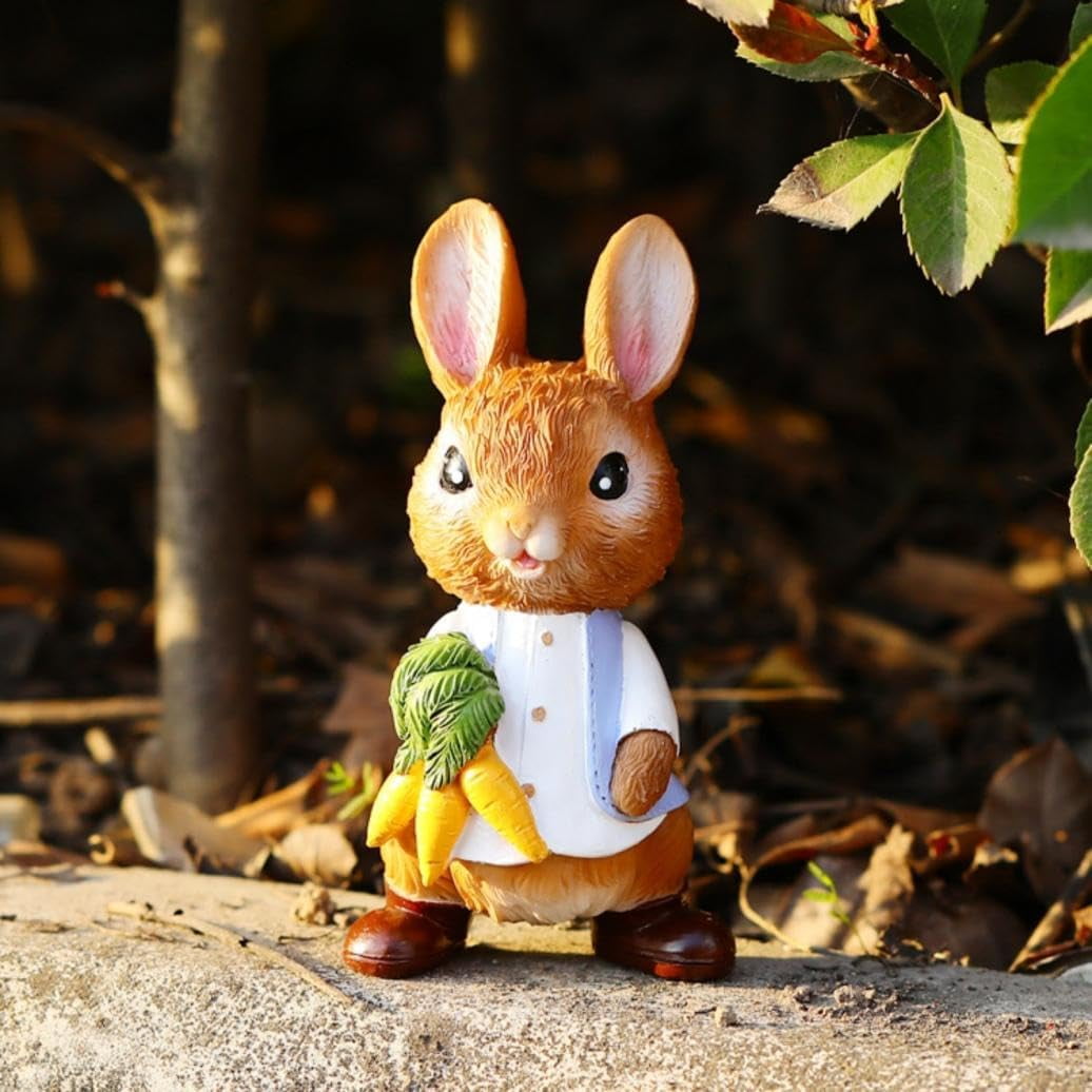 XD5-Easter Bunny Garden Statue, Durable Polyresin Decor, Loverly Resin ...