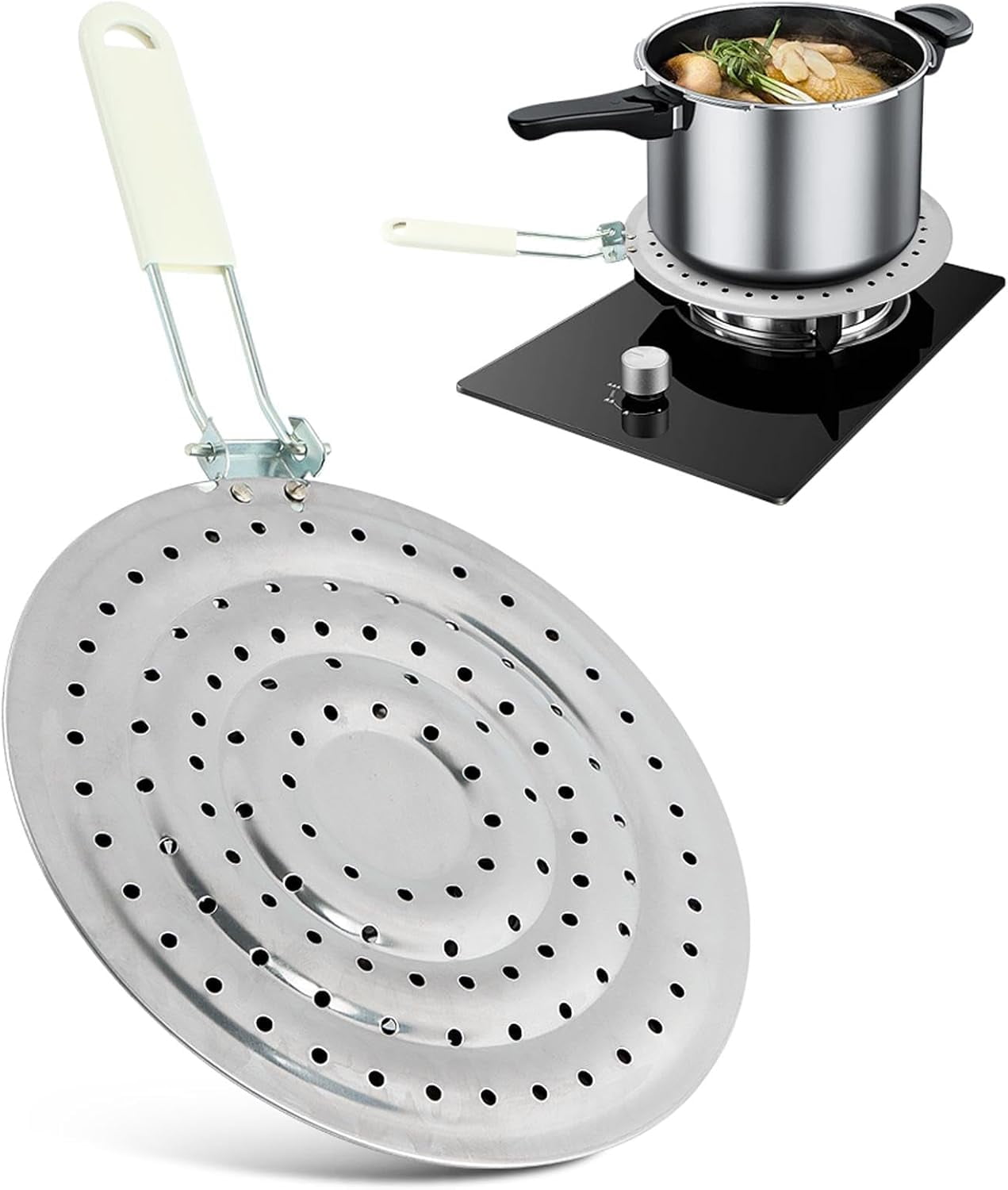 XD5-Gas hob Heat Diffuser, Stainless Steel Flame Diffuser Cook Ring ...