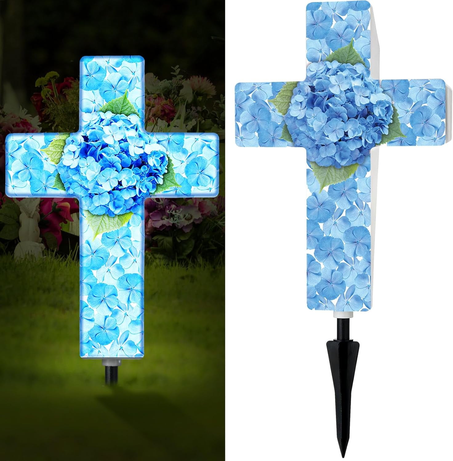 XD5-Hydrangea Solar Stake Light for Outdoor Memorial Hydrangea Garden ...