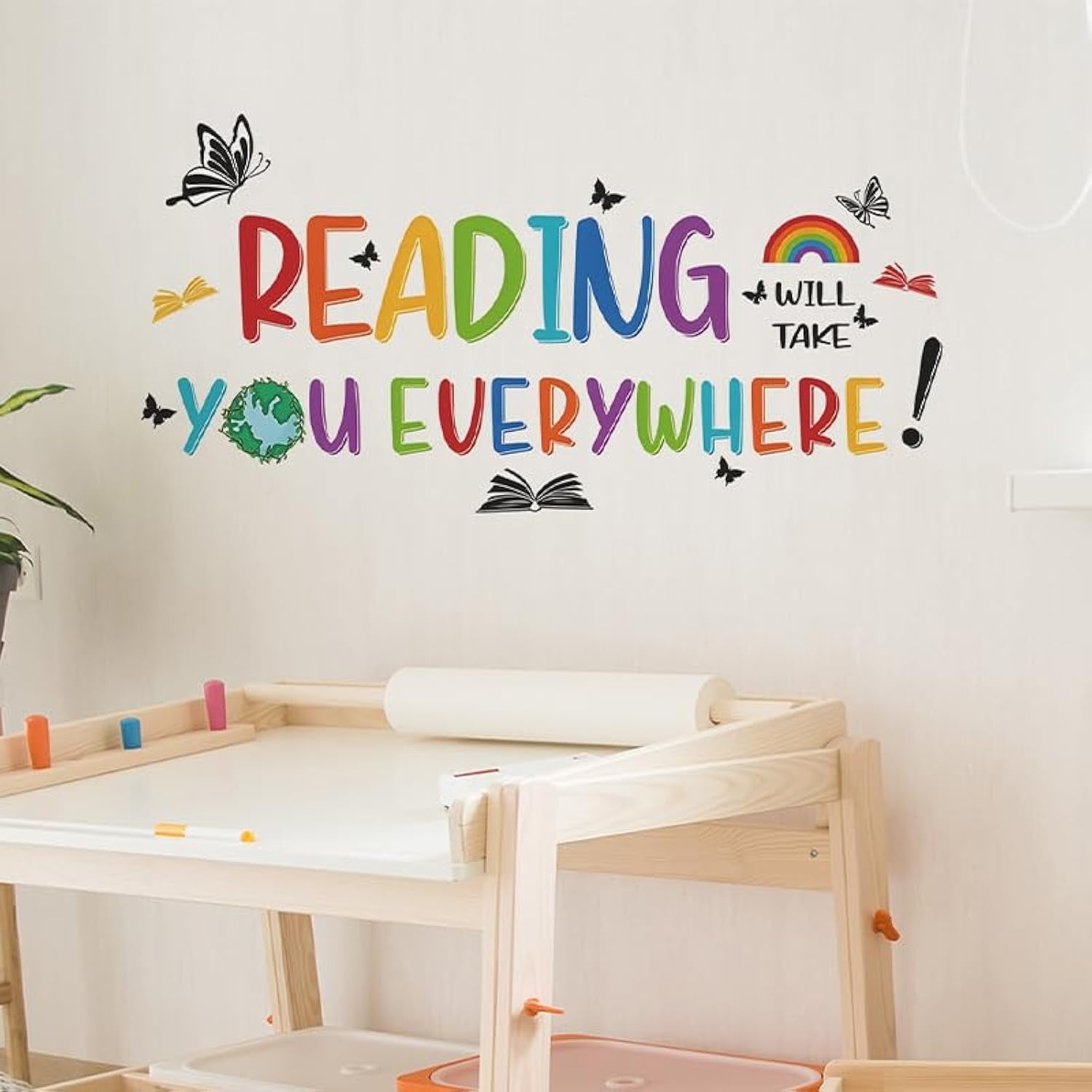 XD5-Reading Corner Wall Stickers, Reading Will Take You Everywhere ...