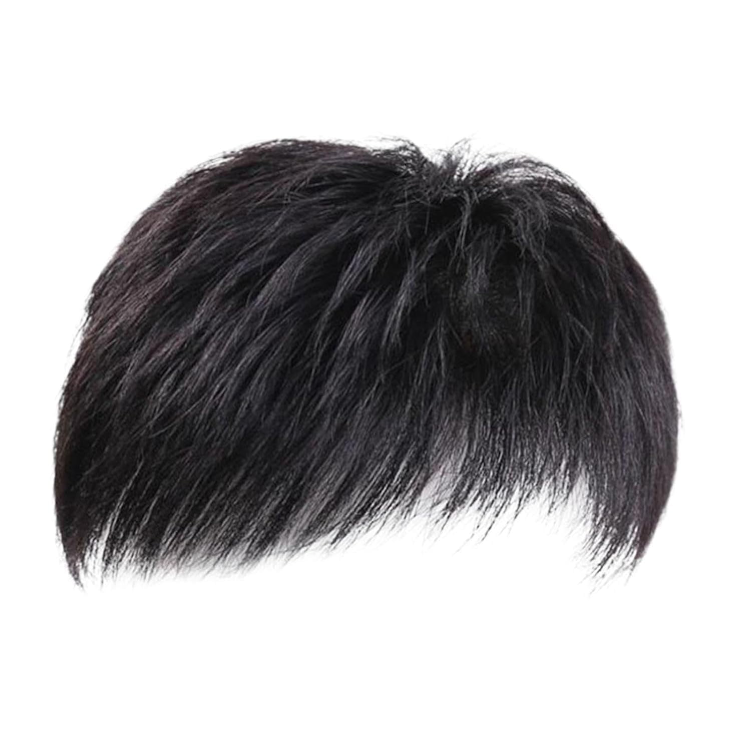 XD5-Replacement Synthetic Short Hair Topper Men Short Toppers Hairpiece ...