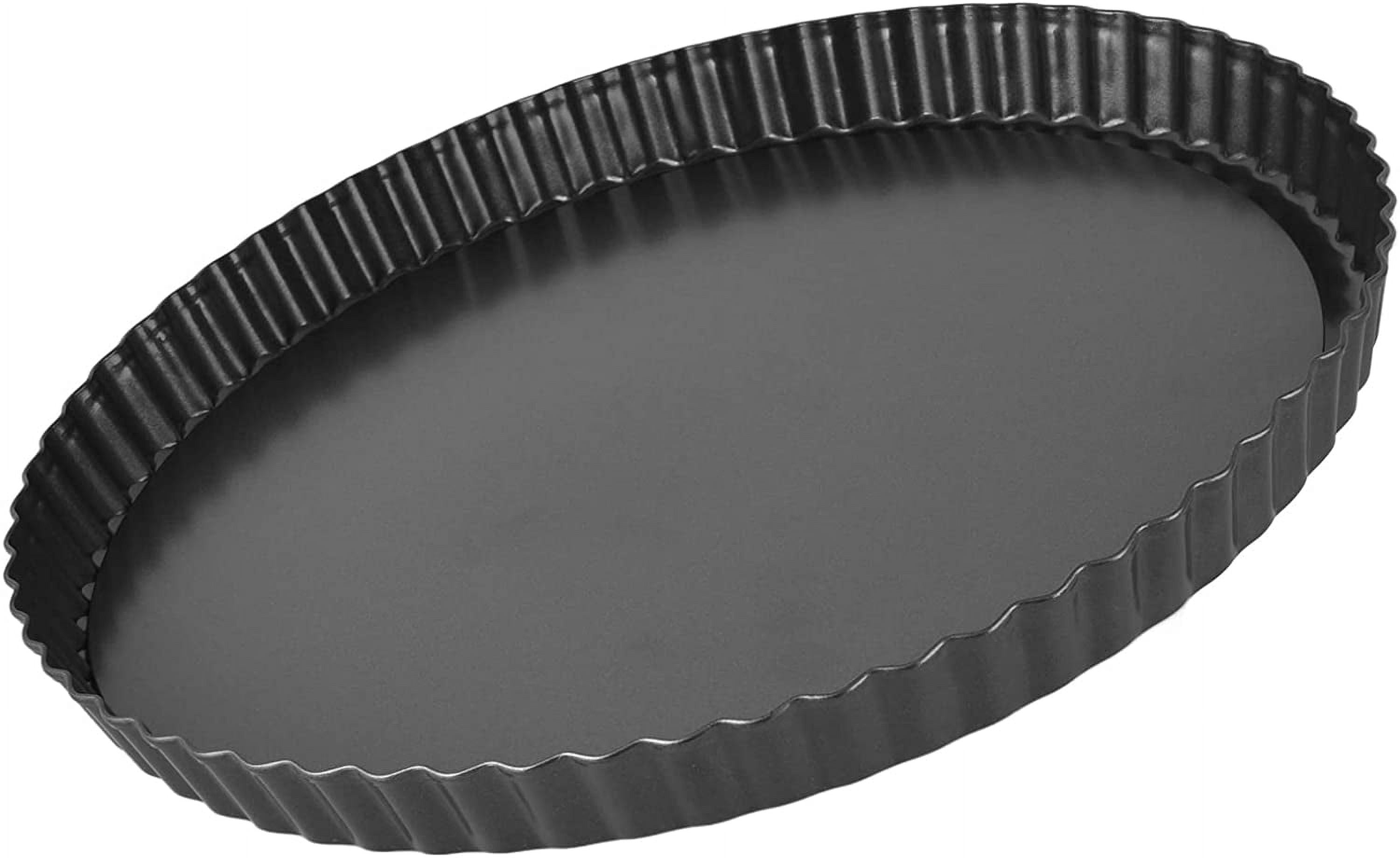 XD5-Round Tart Pan, Removable Bottom Non Stick Tart Pan Large Fluted ...