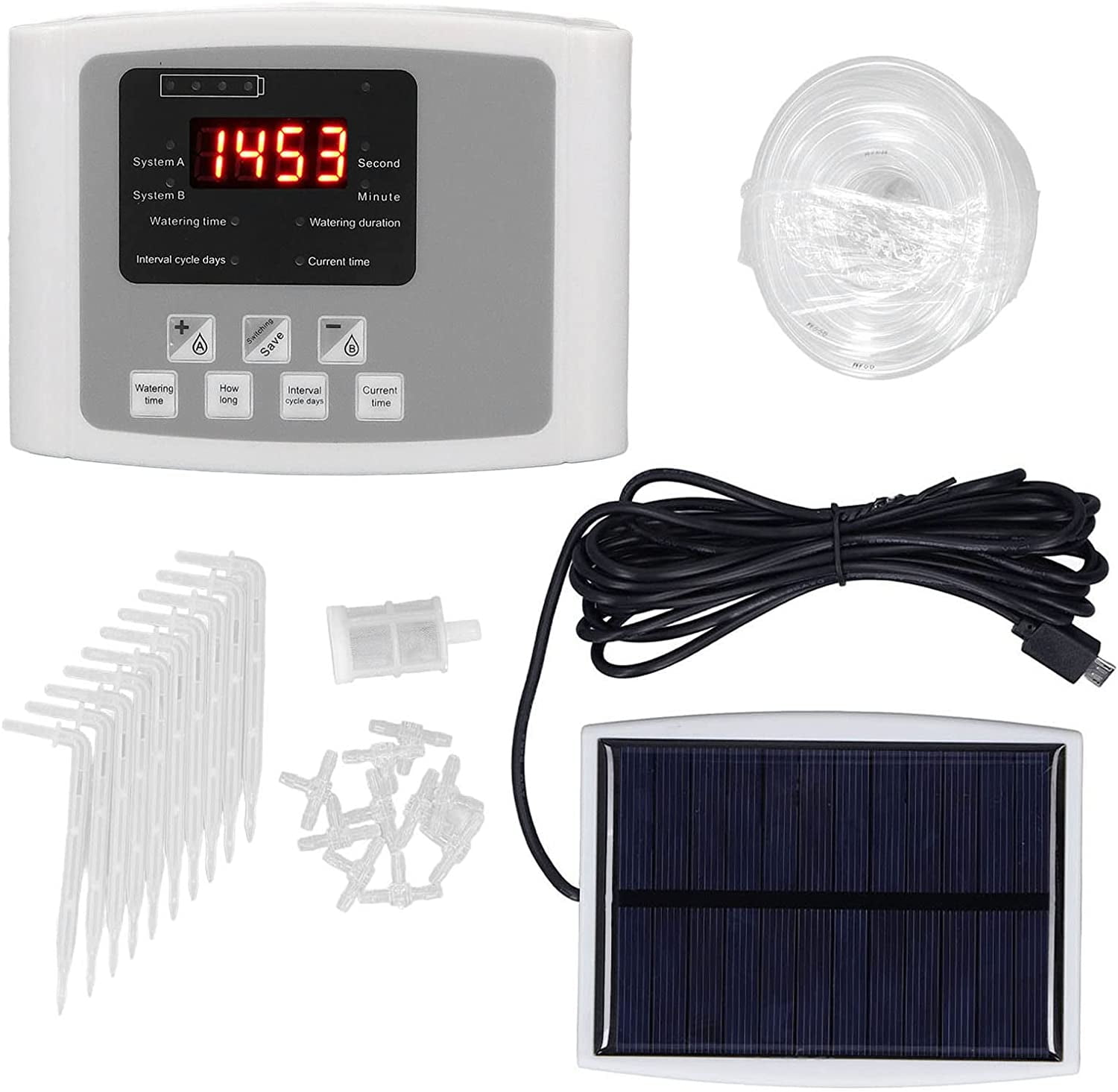 XD5-Solar Smart Water Timer, Solar Powered Hose Timer Automatic Drip ...