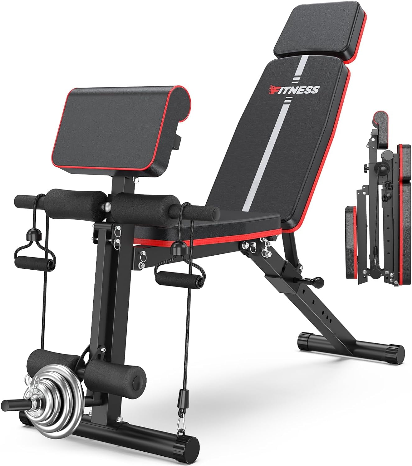 XDDIAS Weight Bench, Adjustable Strength Training Bench for Full Body ...