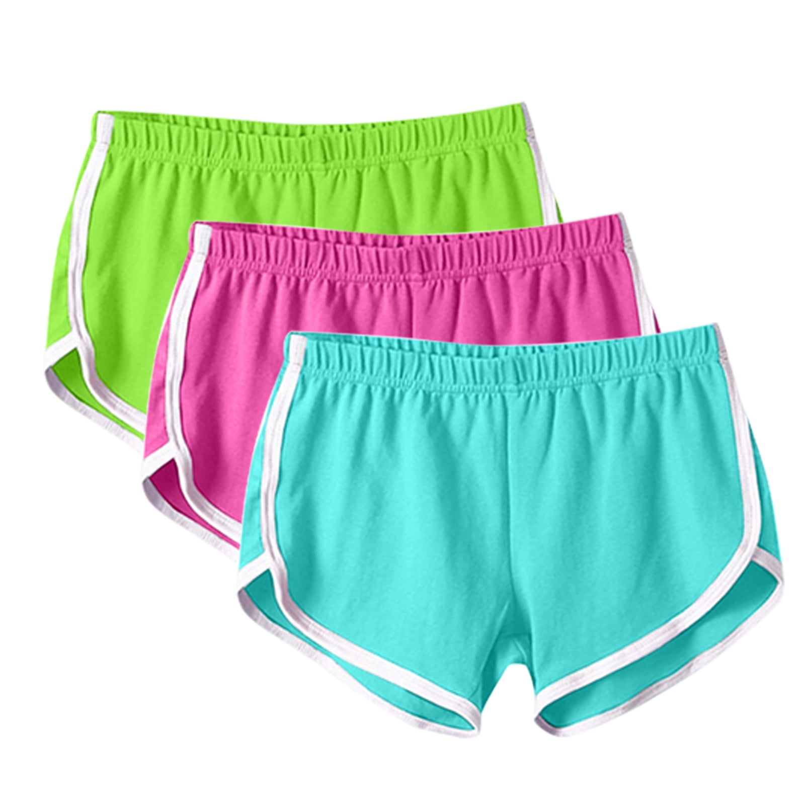 XDDLITP 3pcs Womens Dolphin Shorts Mid-Rise Sport Workout Gym Casual ...