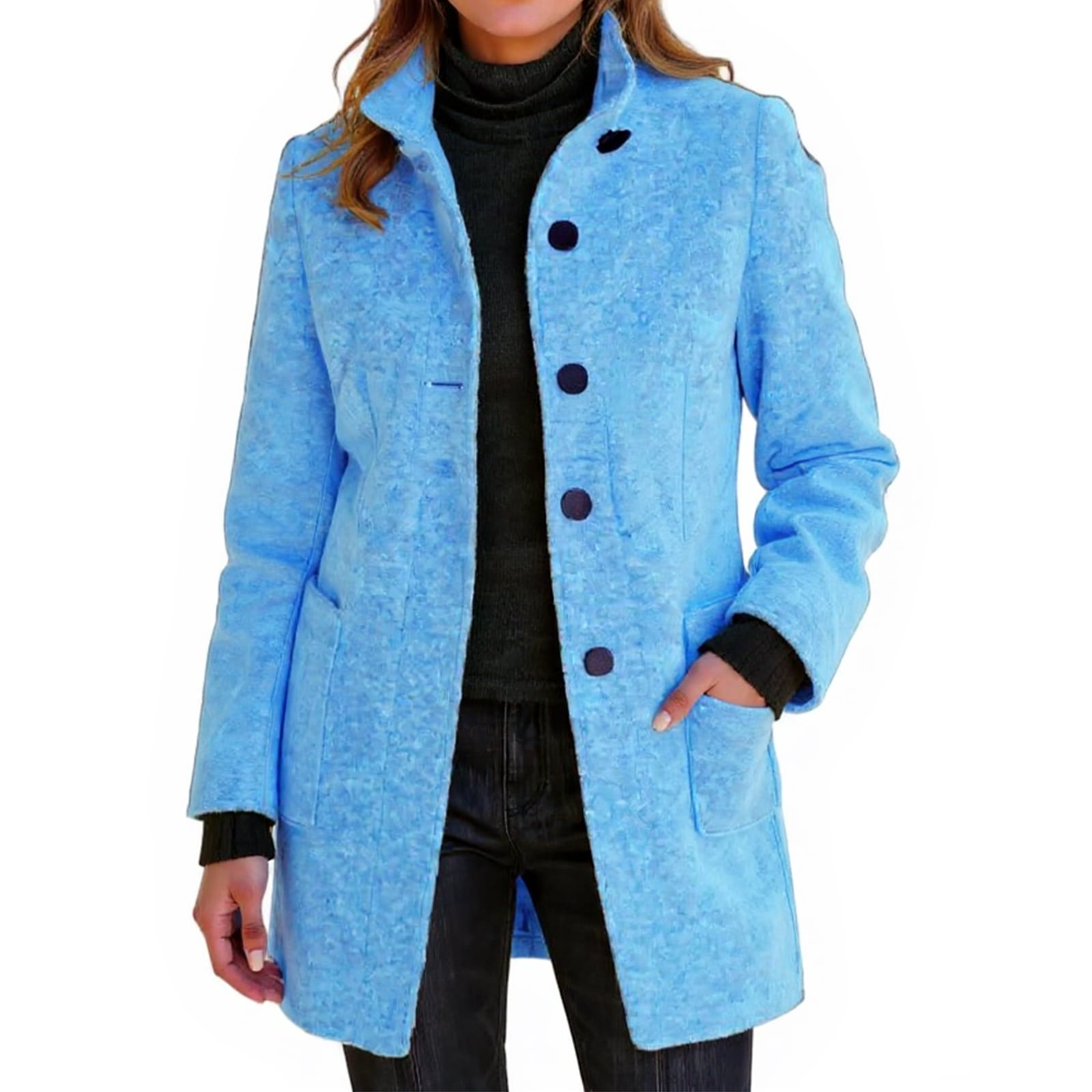 XDDLITP Best Fall Coats for Women 2025 Wool Blend Single-Breasted ...