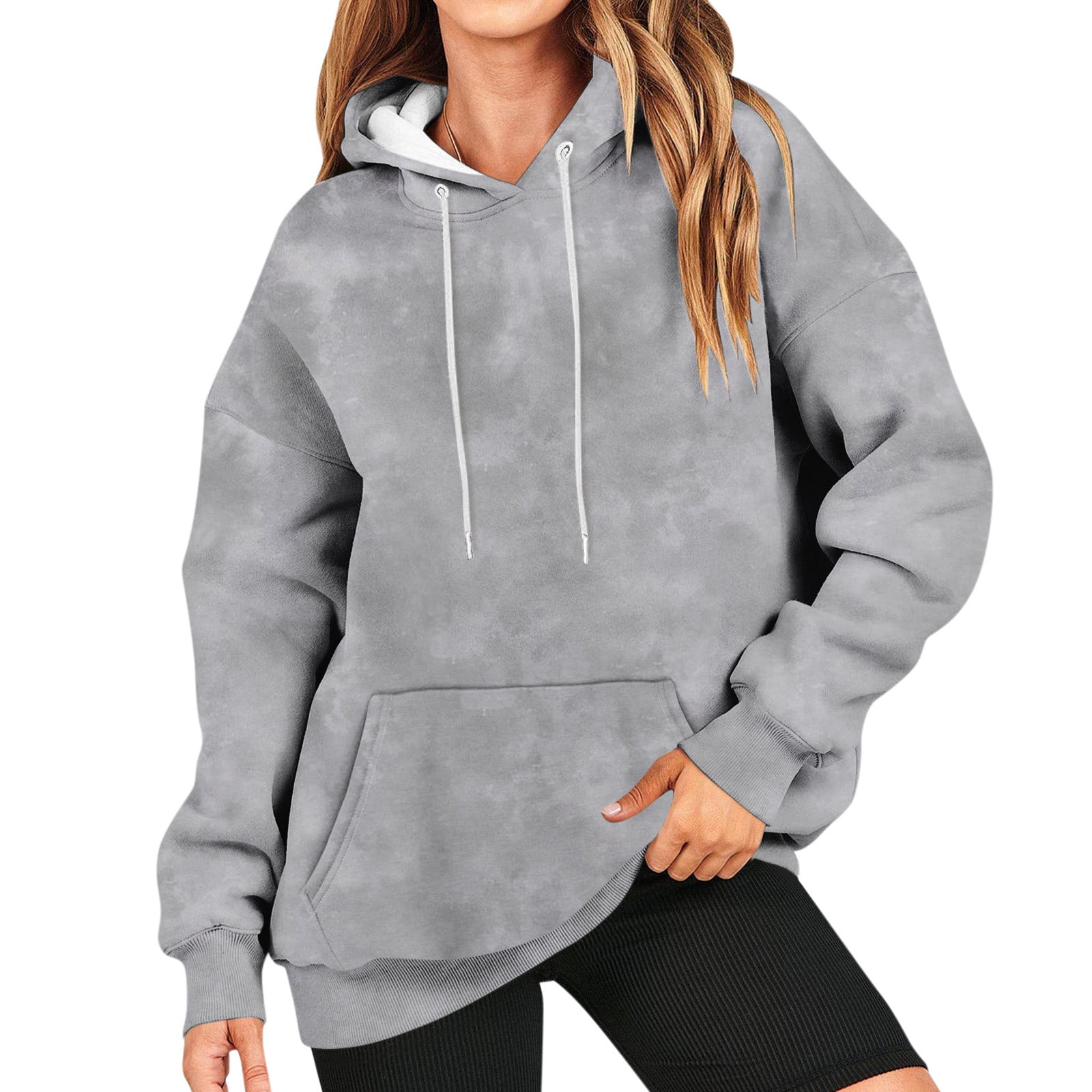 Xddlitp Camo Hoodies For Women Maple Leaf Graphic Drop Shoulder