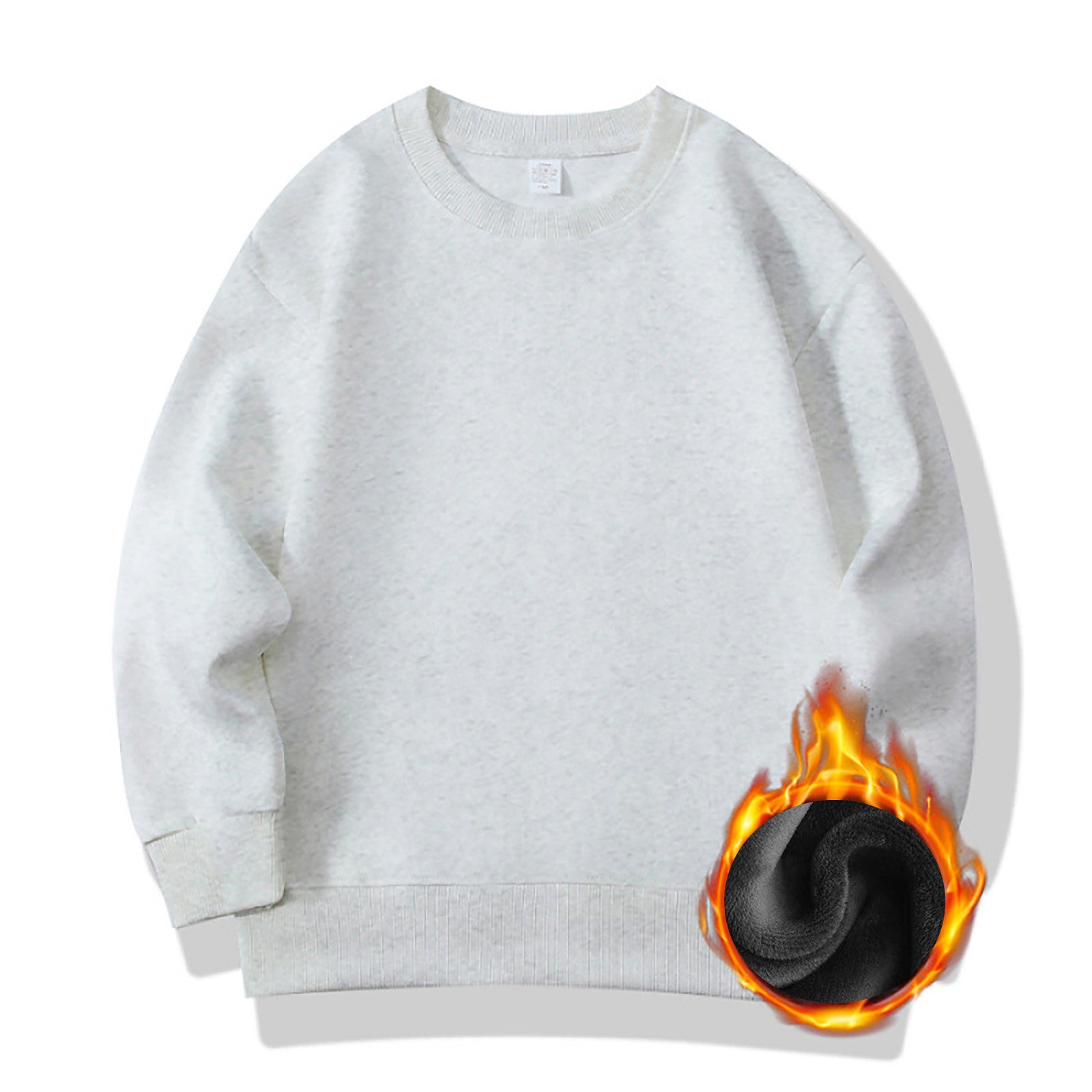 XDDLITP Light Gray Sweatshirt for Unisex Boy's Girls Brushed Fleece ...