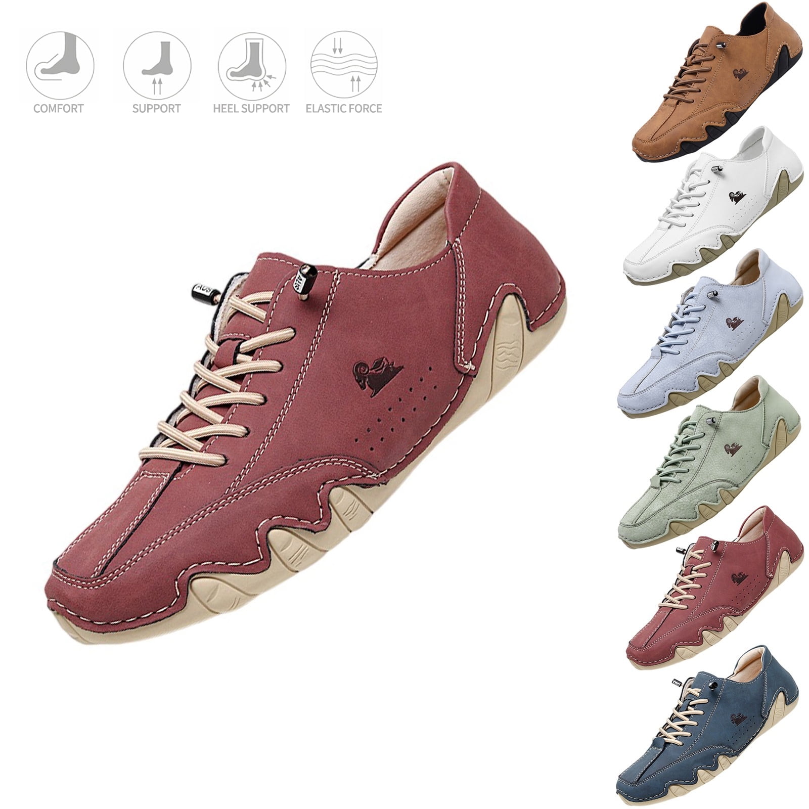 XDDLITP Men's and WoMen's Orthopedic Shoes Arch - Supporting Leather ...