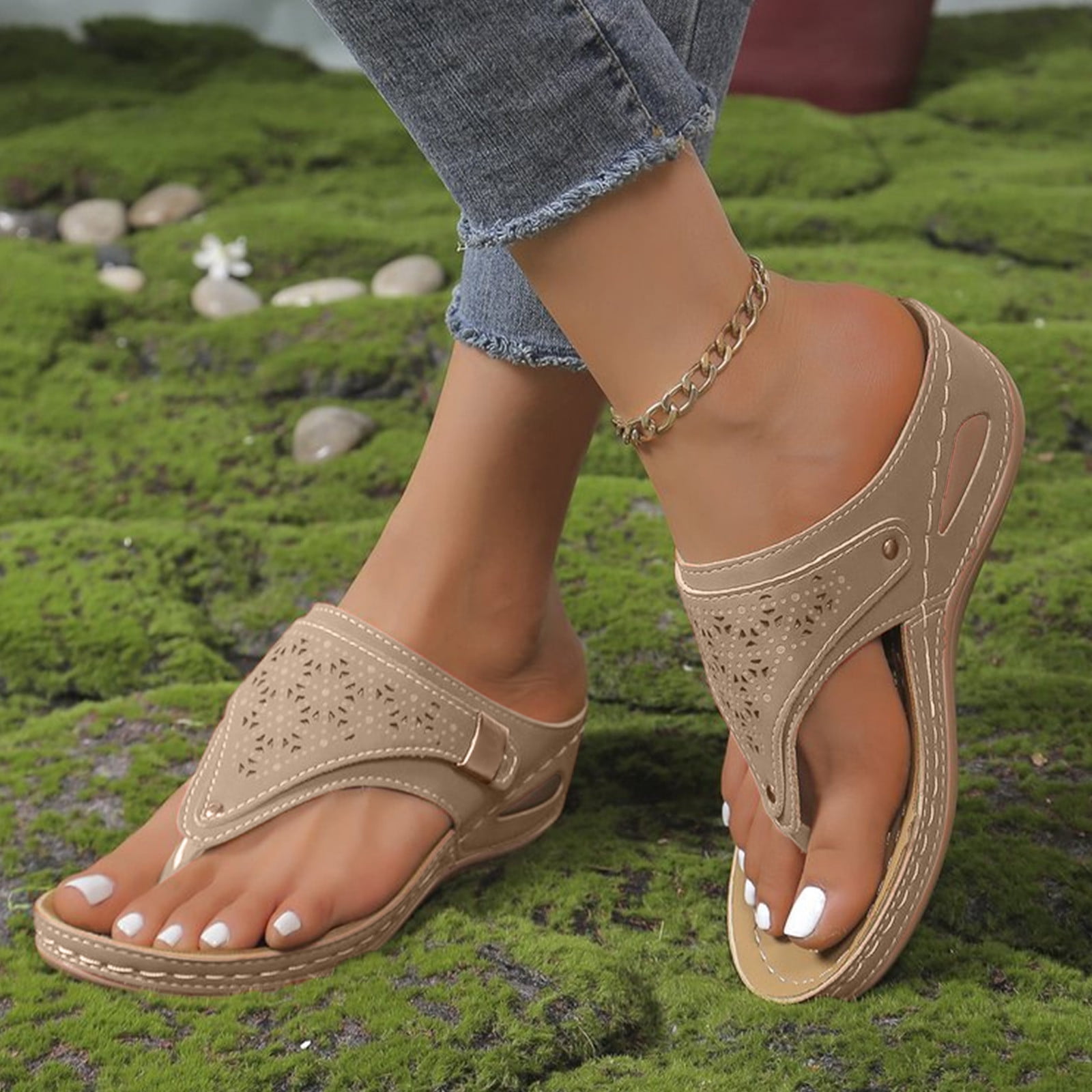 XDDLITP Orthopedic Flip Flops for Women Arch Support Sandals with ...