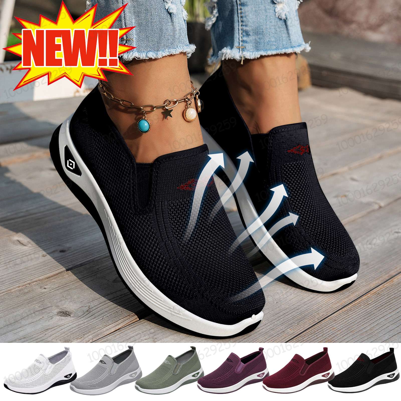 XDDLITP Orthowalk Women's Wide Width Slip-Ons - Breathable Orthopedic ...