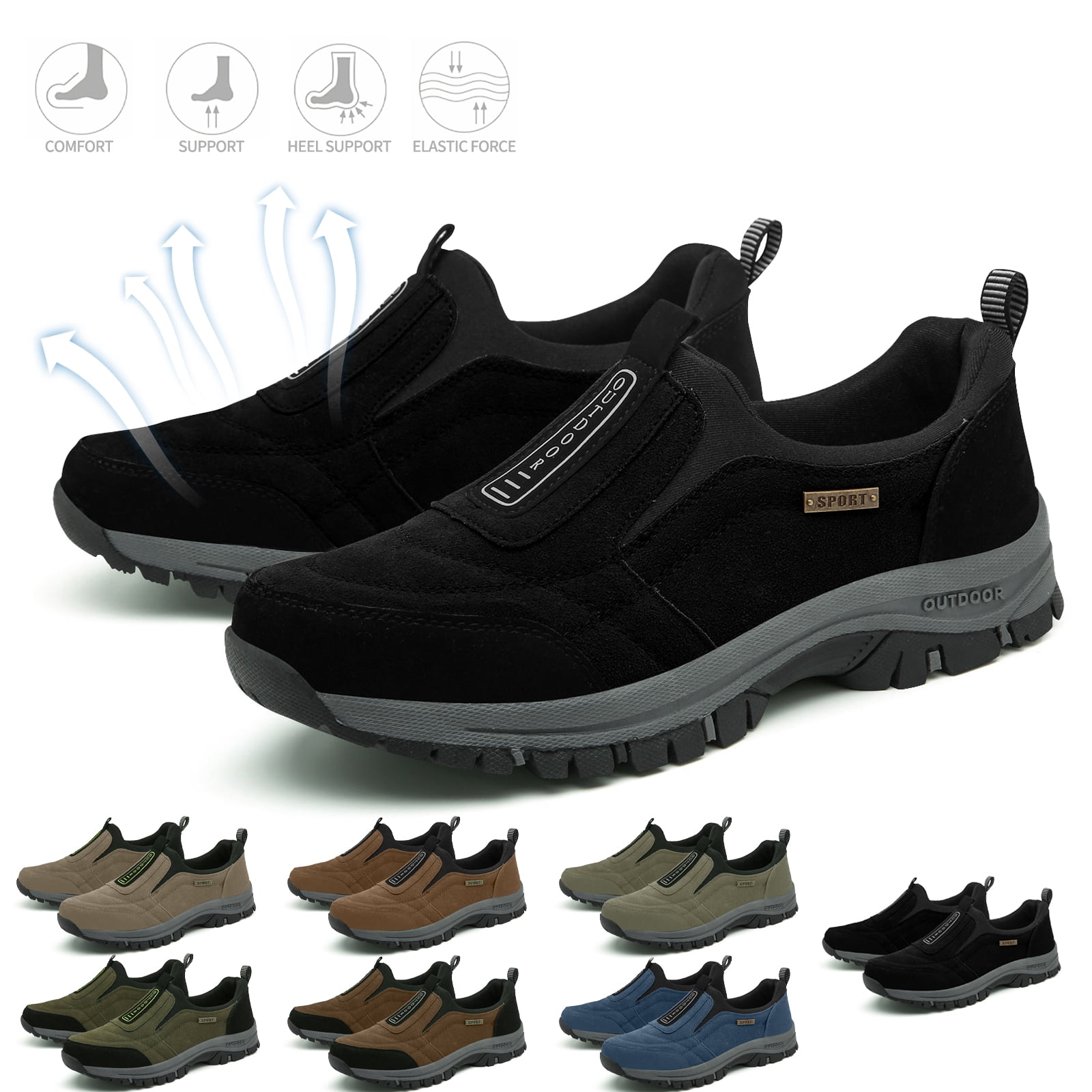 XDDLITP Orthopedic Outdoor Hiking Shoes for Men Waterproof Slip-On Non ...