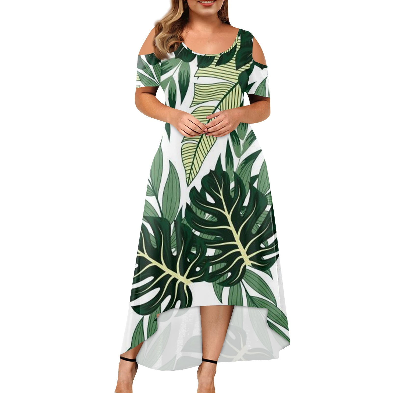 Xddlitp Plus Size Dresses For Curvy Women 4x Cold Shoulder Sundress For