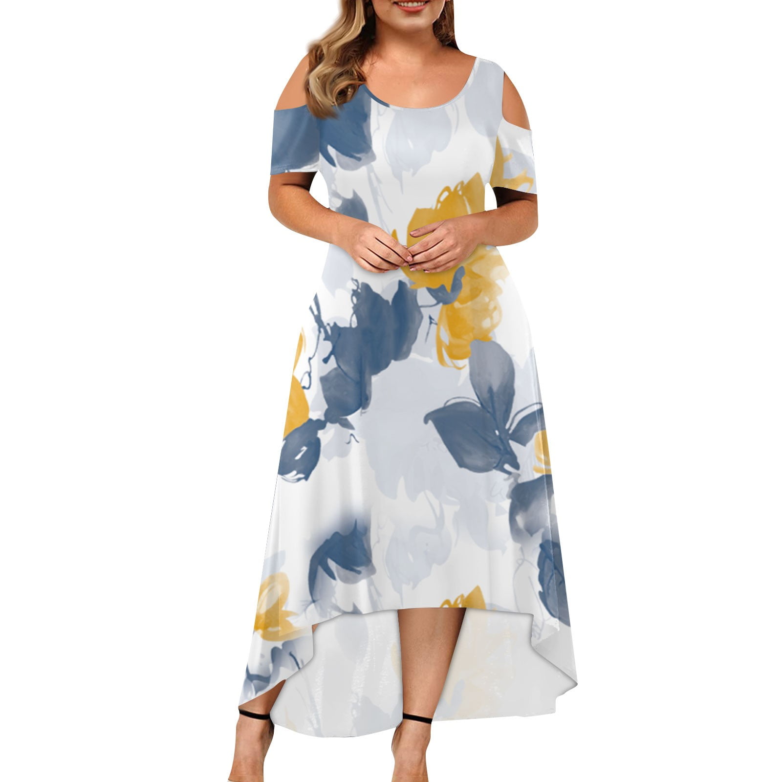 Xddlitp Plus Size Maxi Dresses For Curvy Women Summer Trendy Floral
