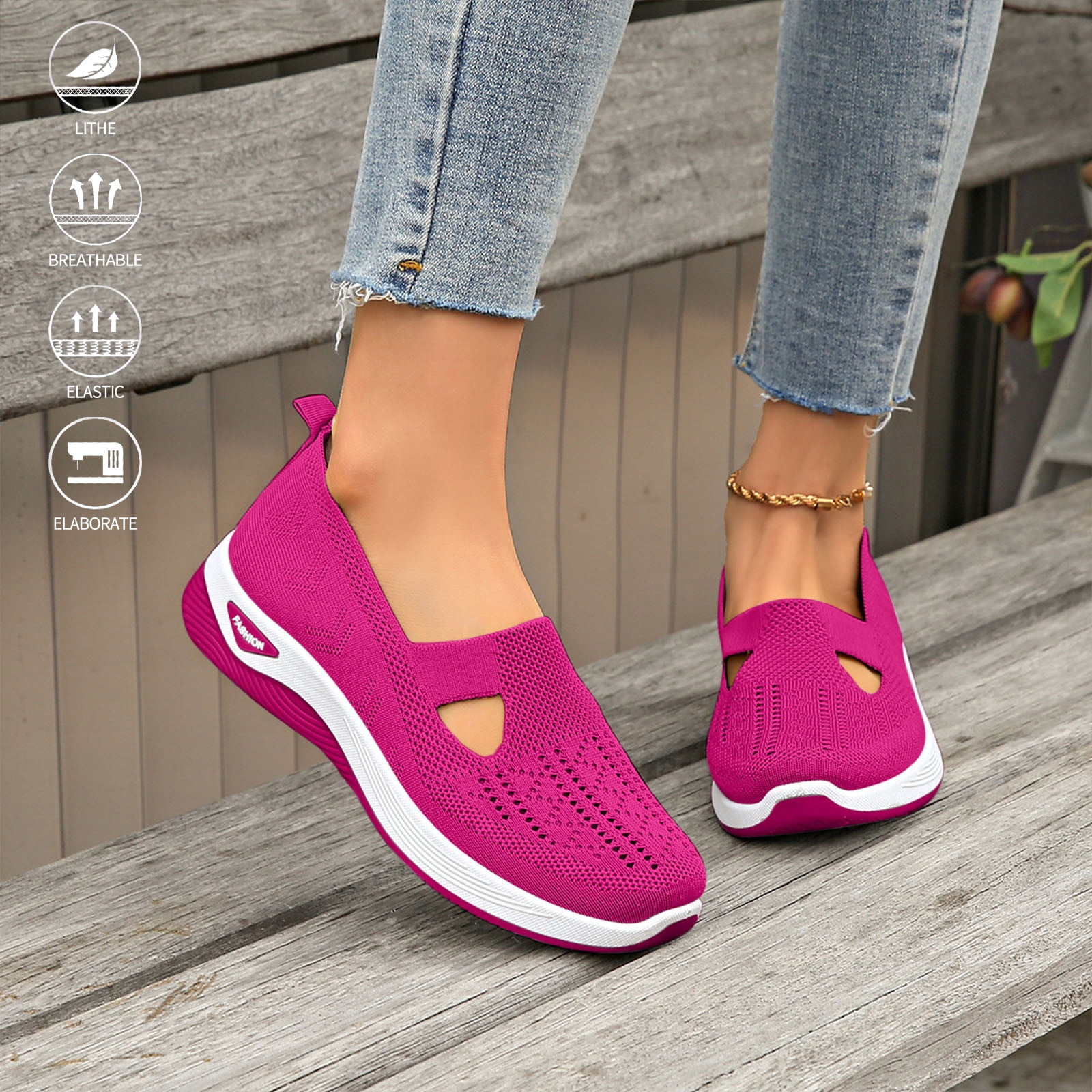 XDDLITP Women's Diabetic Orthopedic Walking Shoes Soft Foam Cushion ...