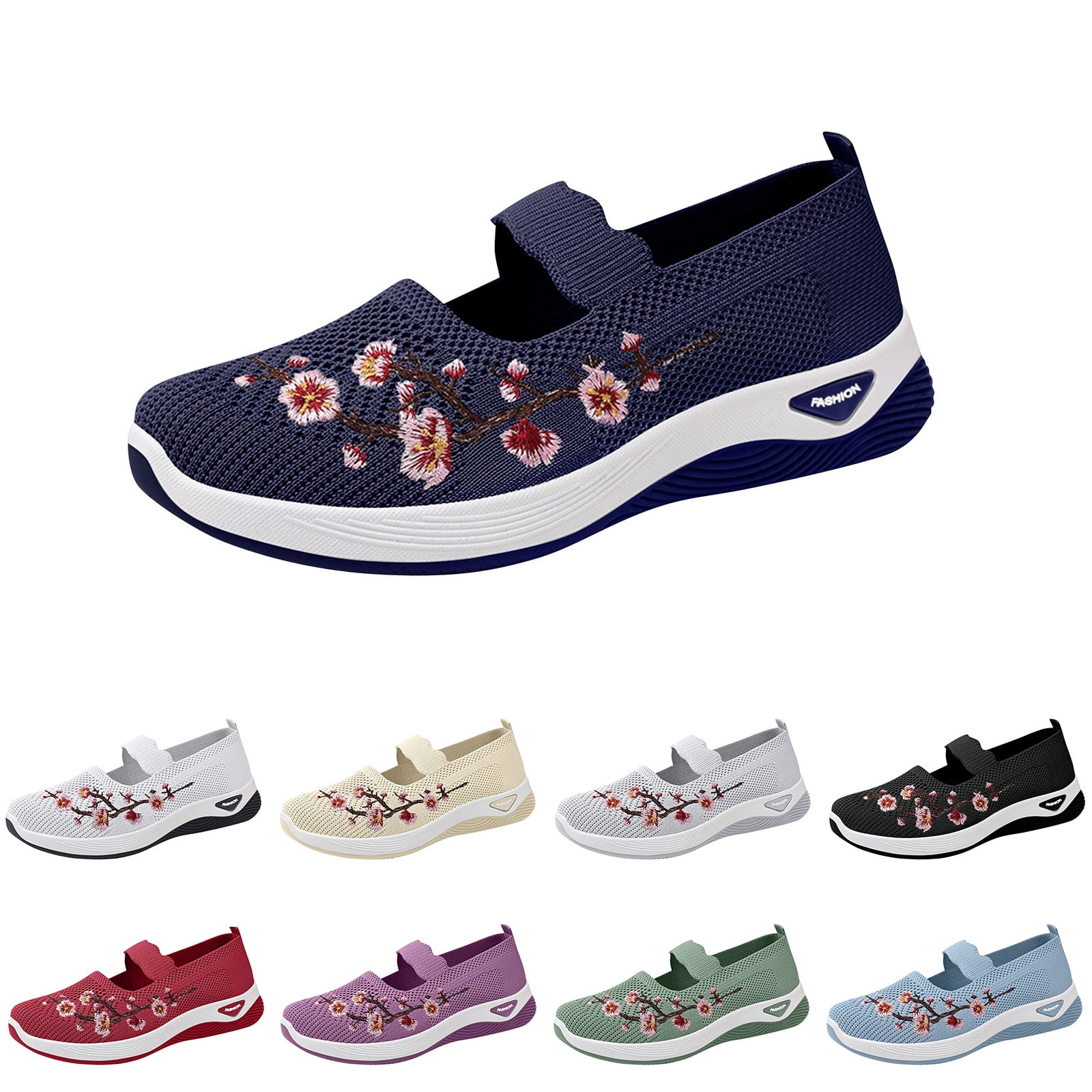 XDDLITP Women's Woven Orthopedic Walking Shoes Comfortable Wide Width ...