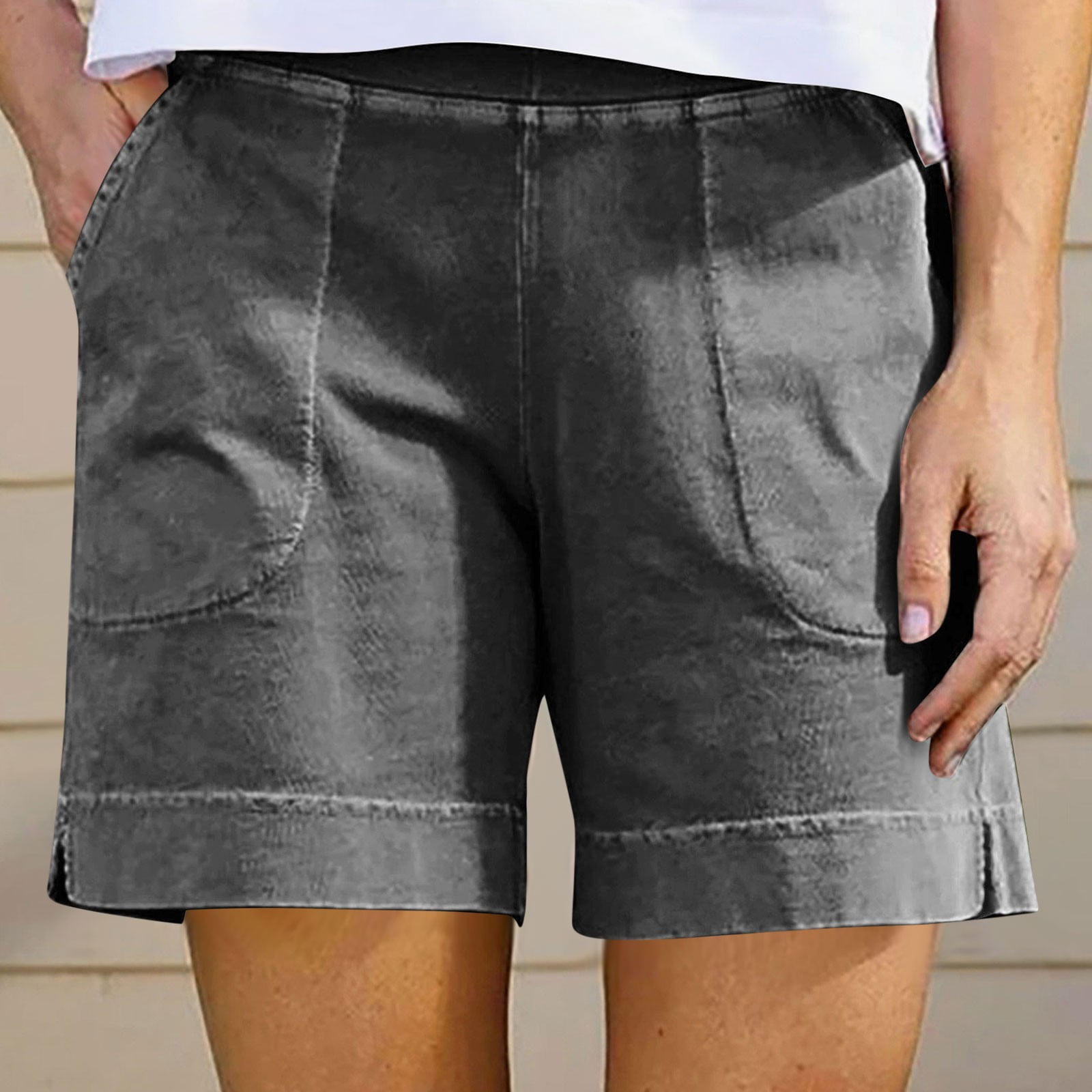 XDDLITP Womens Shorts Straight Leg High Waisted Chino Pants with ...
