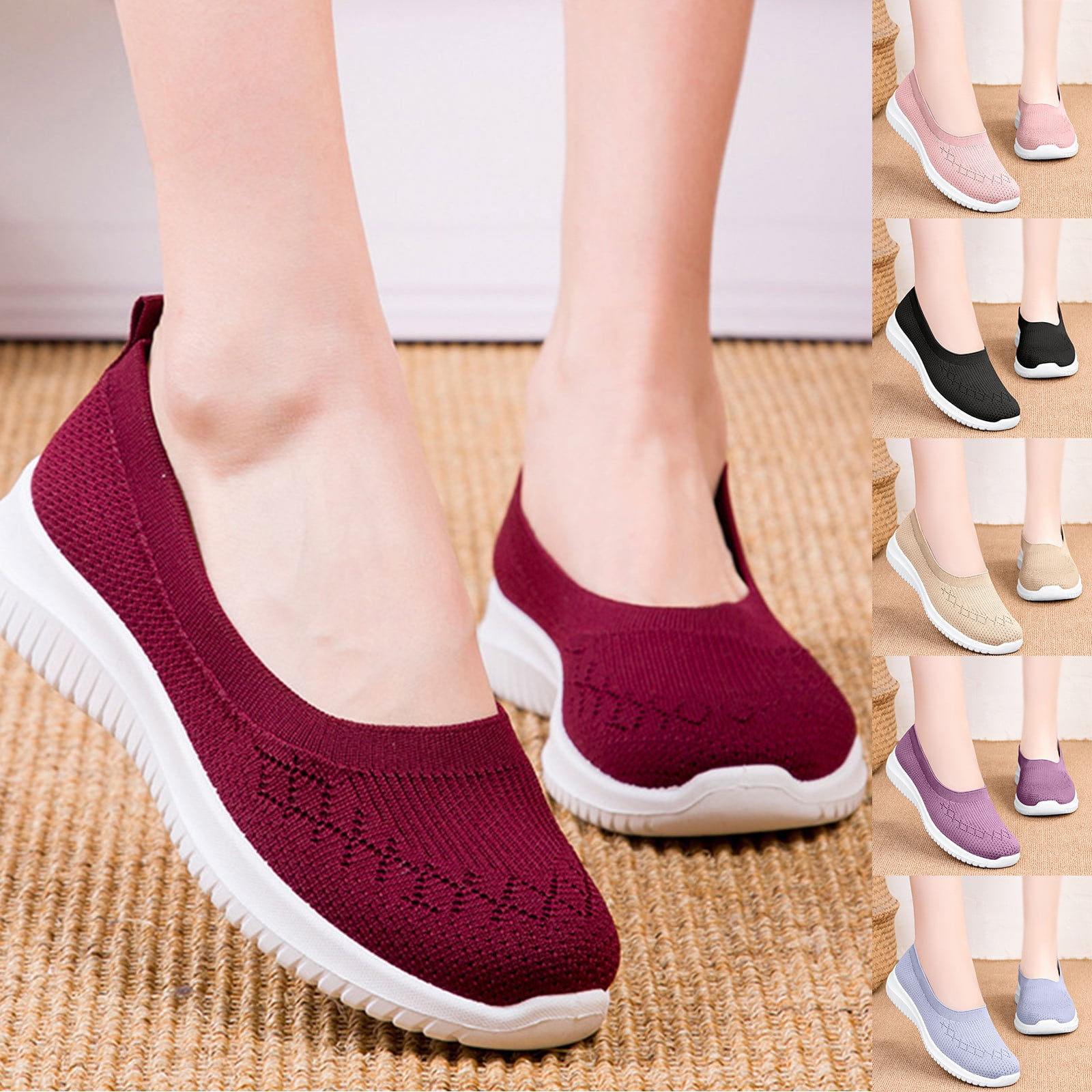 XDDLITP Woven Orthopedic Breathable Walking Sneaker: Women's Wide Slip ...