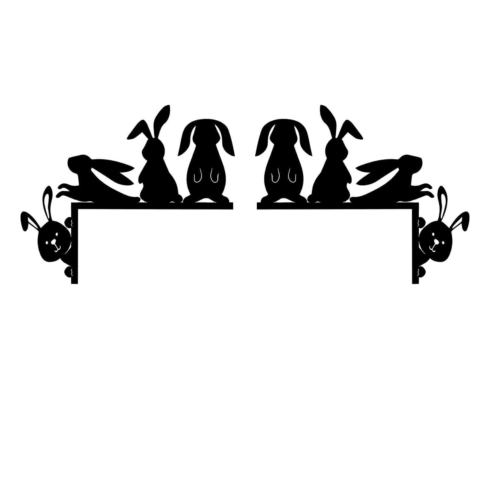 XDDST 1 Pair Creative Door Corner Decor Door Frame Wooden Easter Bunny ...