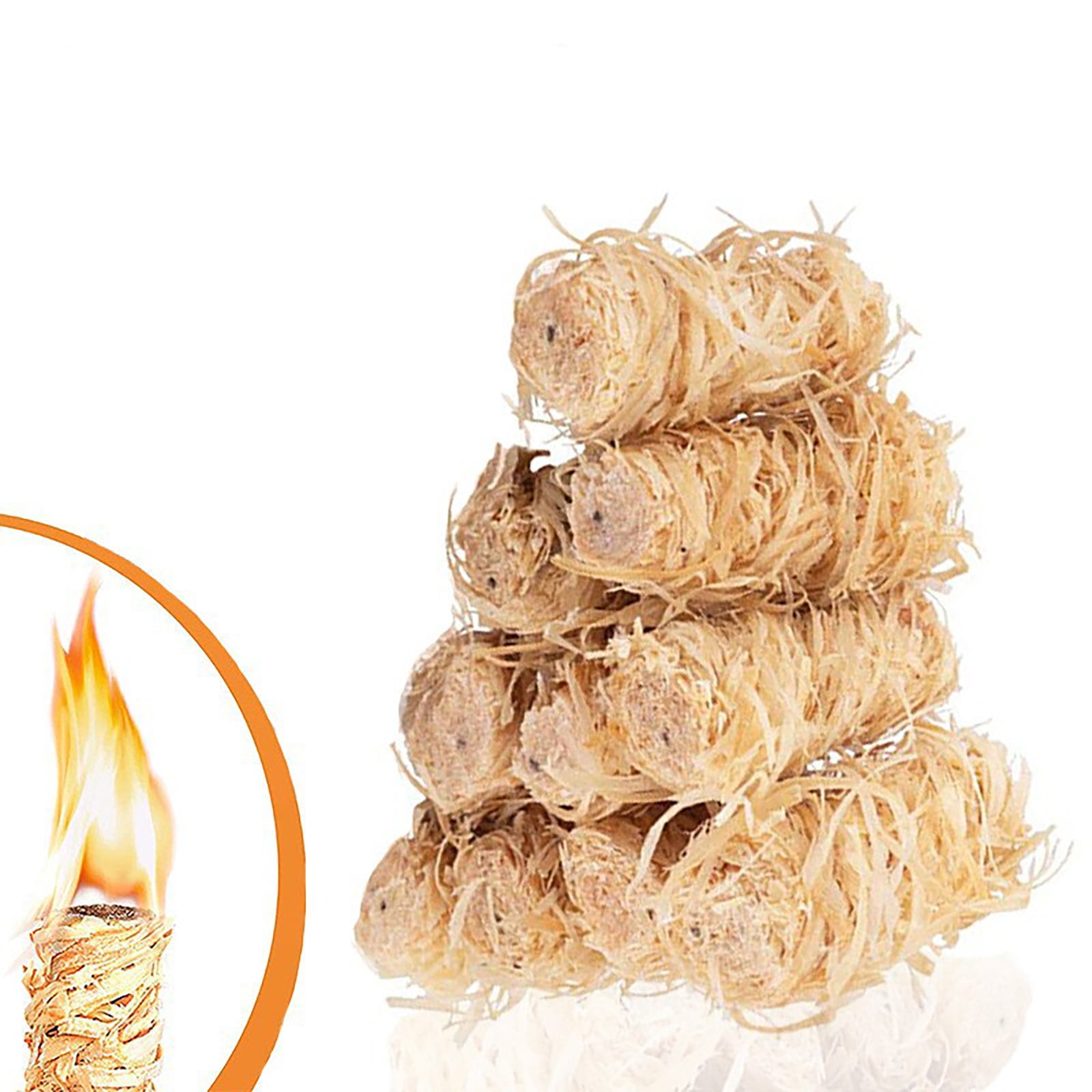 XDDST 12Pcs Fire Starters Kindling Burn Long and Odorless Wood Wool ...