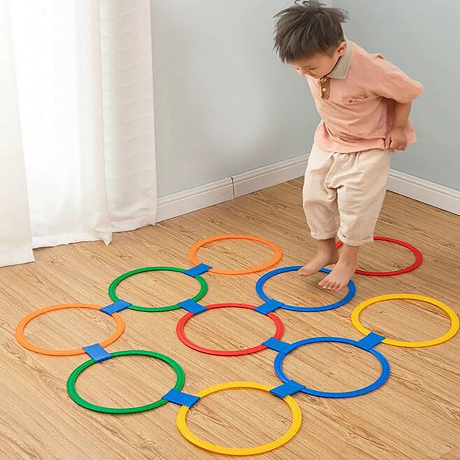 XDDST 15 Inch Hopscotch Ring Set with 10 Hoops and 10 Connectors ...