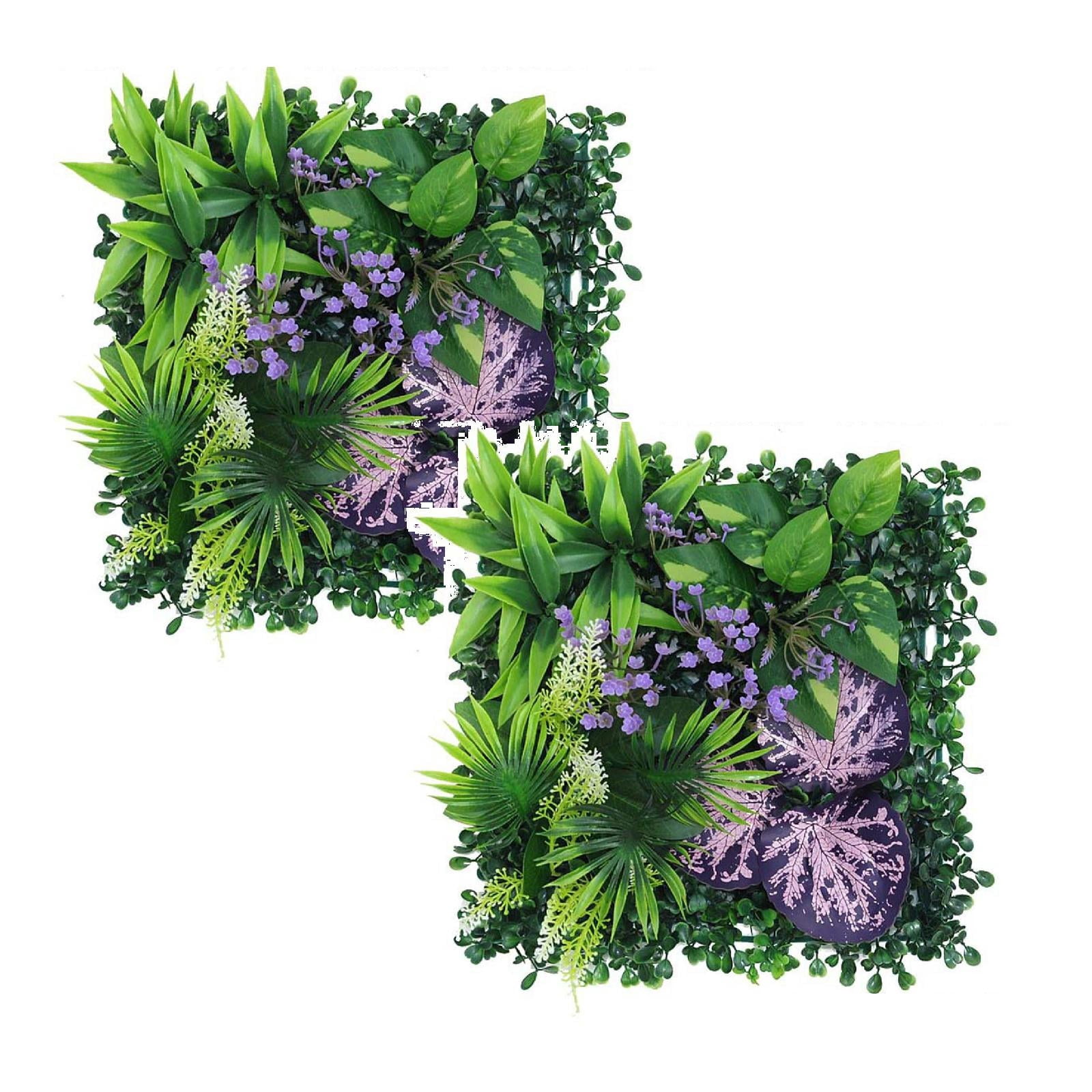 XDDST 2 Pcs 21 Inch Grass Wall Backdrop Greenery Wall Backdrop Colorful ...