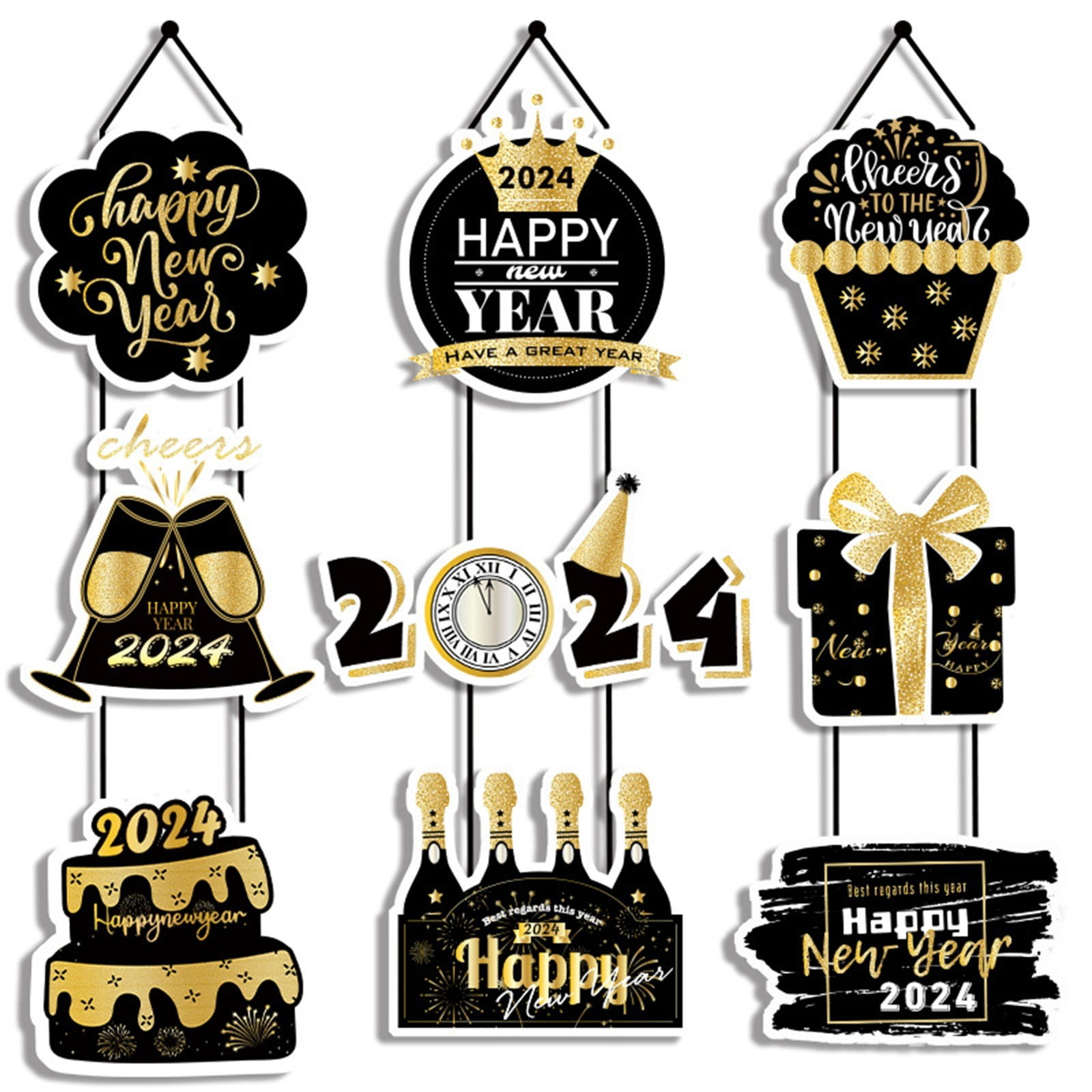 XDDST 2024 New Year Door Hanger Theme Party Gift Box Party Decoration ...