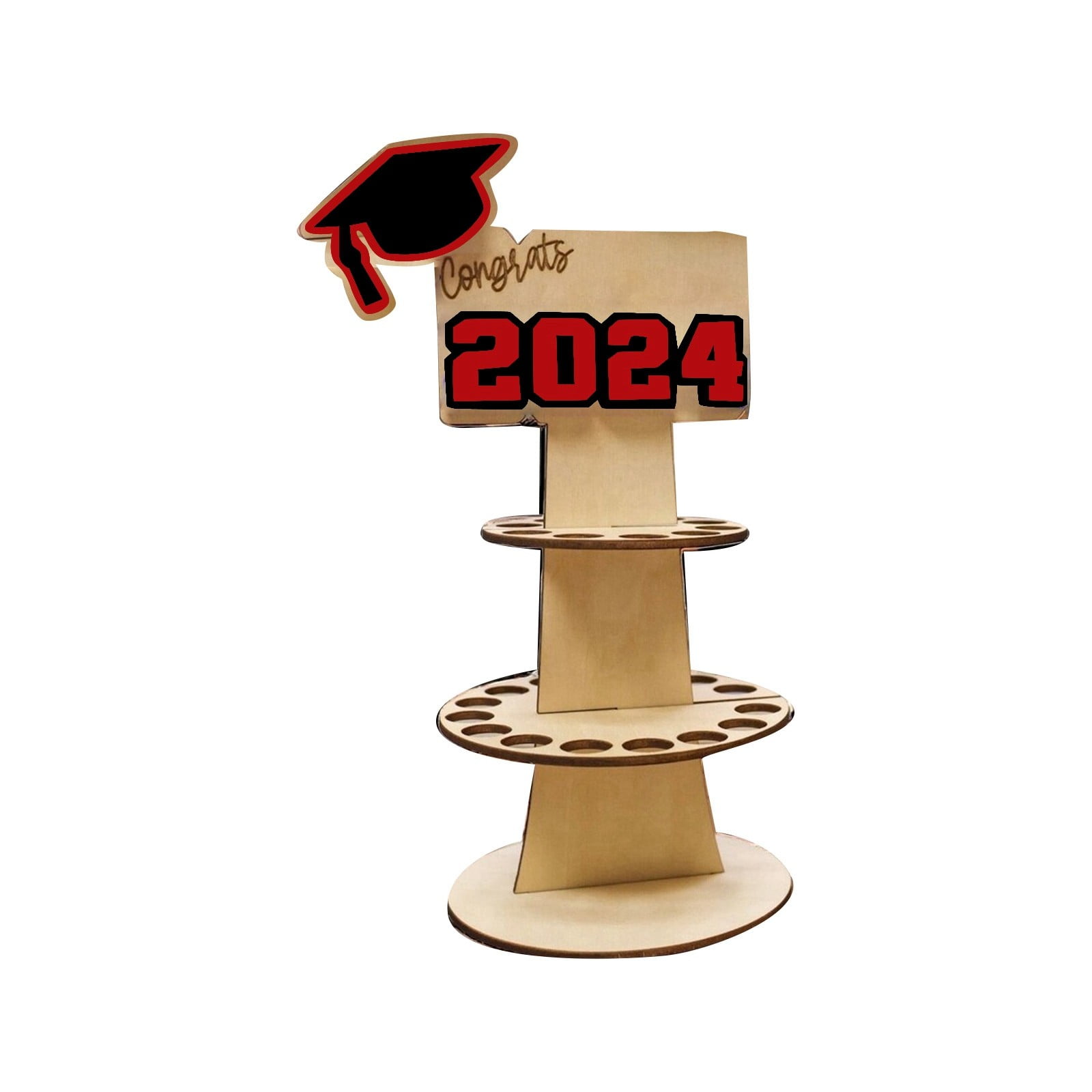 XDDST 2024 Wooden Graduation Holder with 20 Holes 2025 Graduation ...