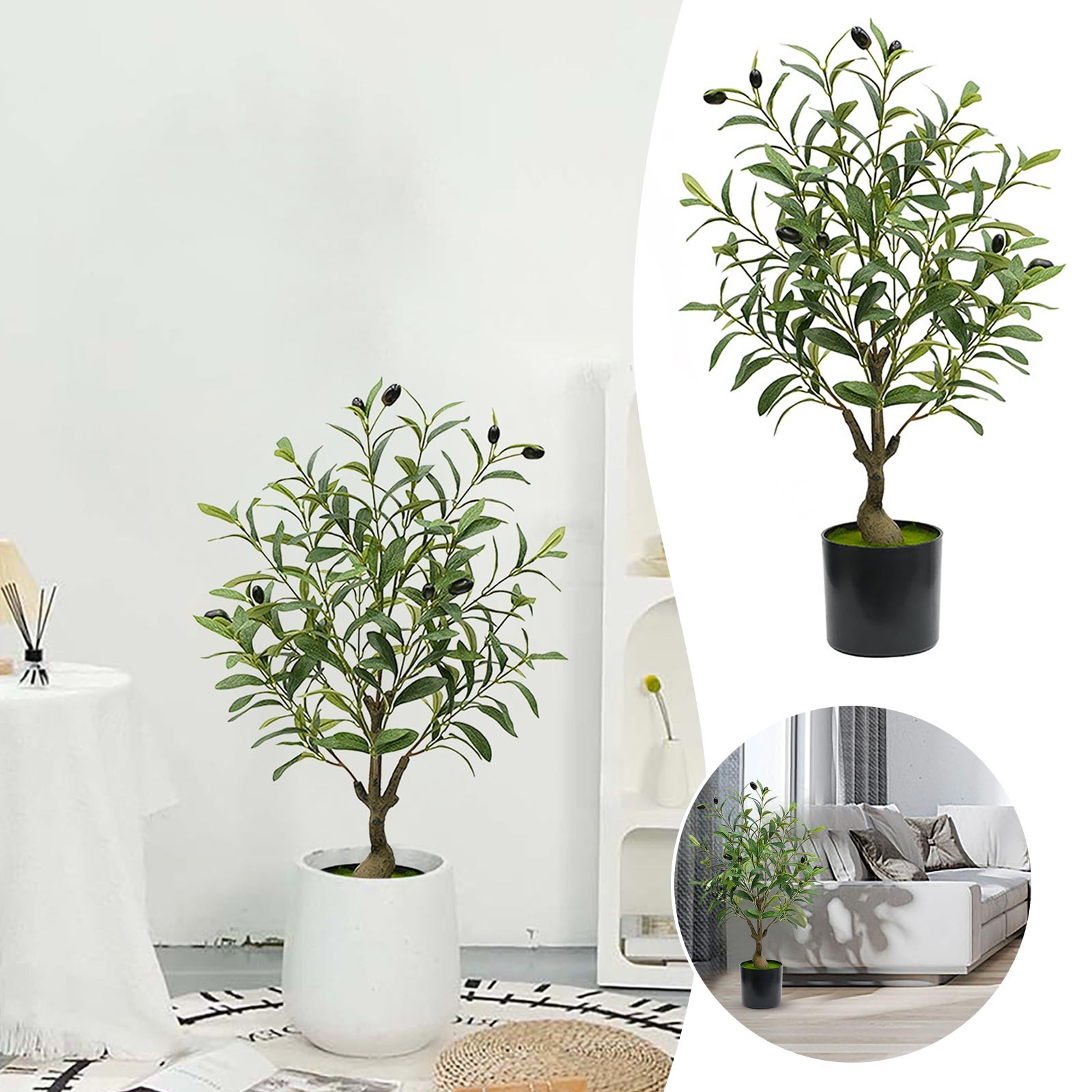 XDDST 23.62 Inch Large Olive Tree ArtificialPlant Indoor Silk Olive ...