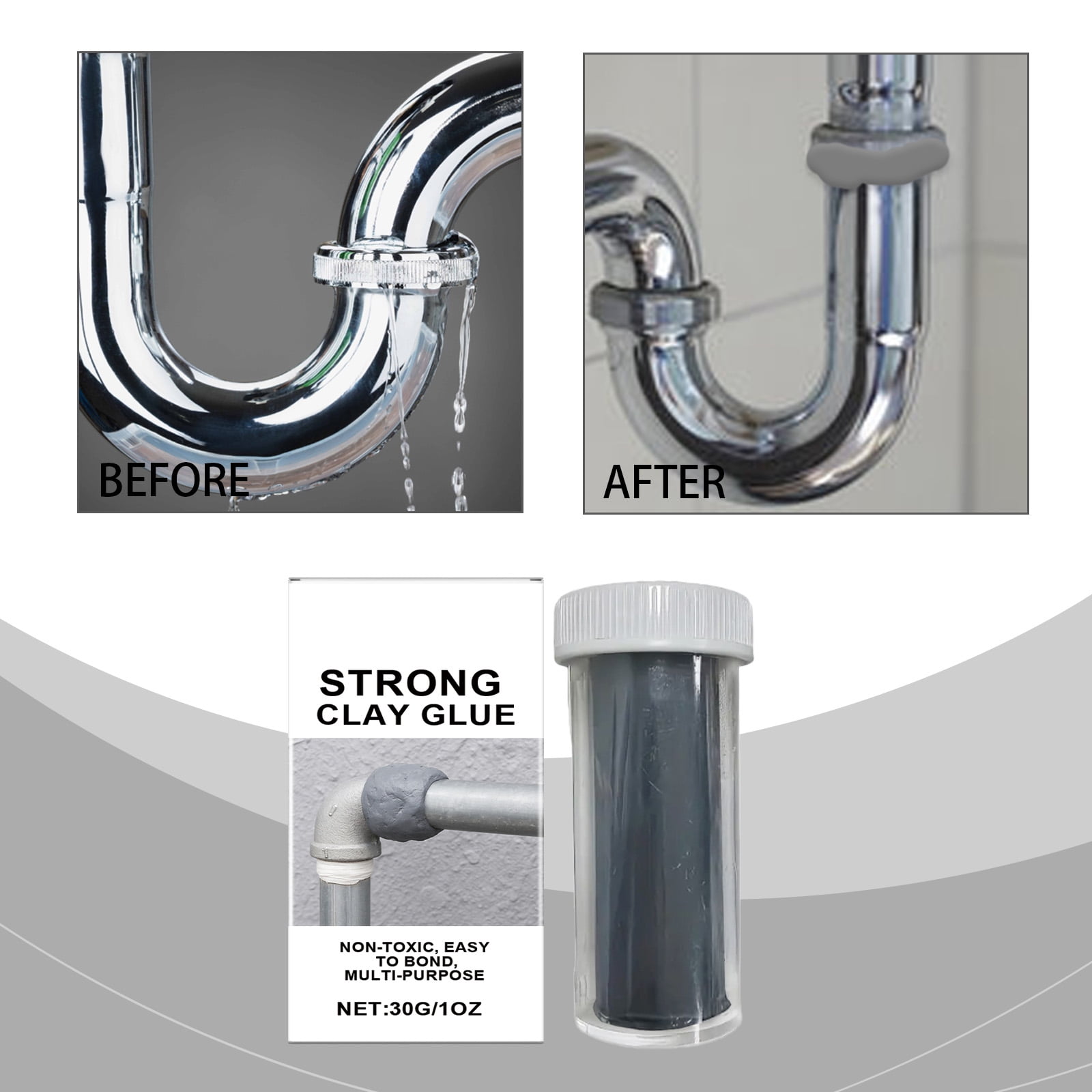 XDDST 2Pcs Powerful Clay Glue Metal Wood Plastic Product Tool Epoxy ...