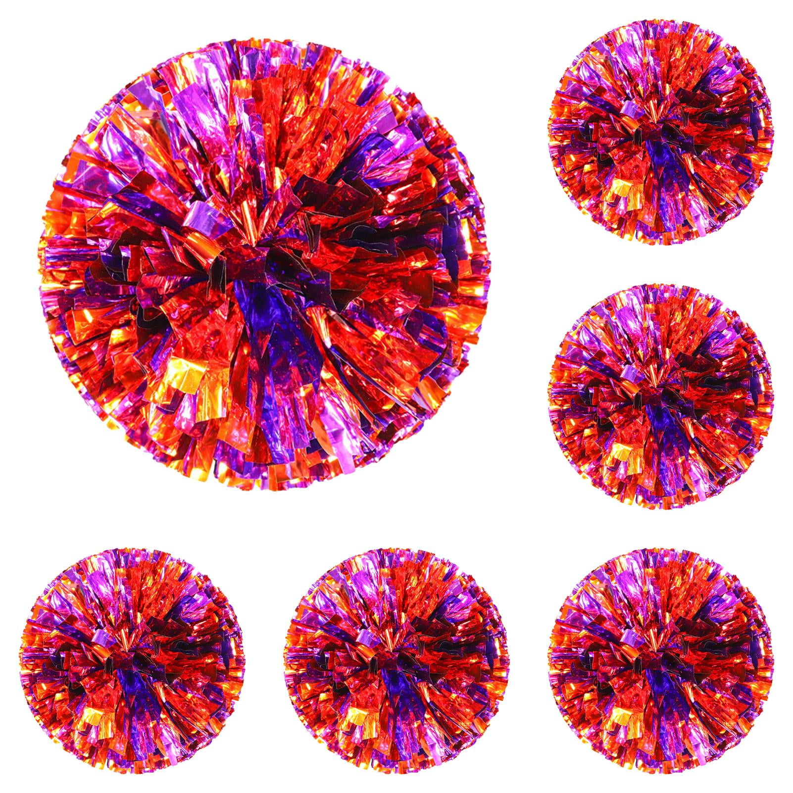 XDDST 4 Pairs Dance Flower Cheerleader Accessories Round Metallic Foil ...