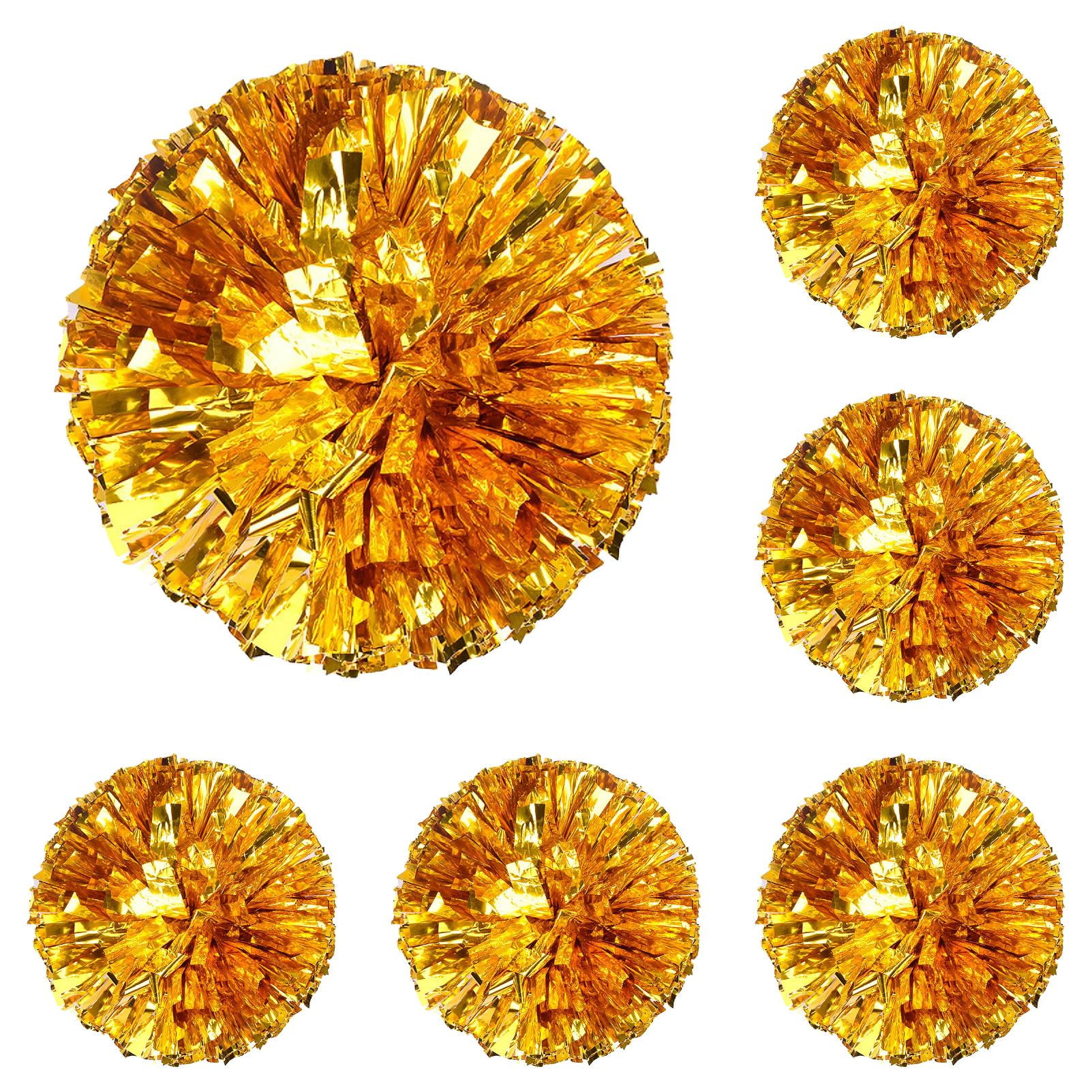 XDDST 4 Pairs Dance Flower Cheerleader Accessories Round Metallic Foil ...