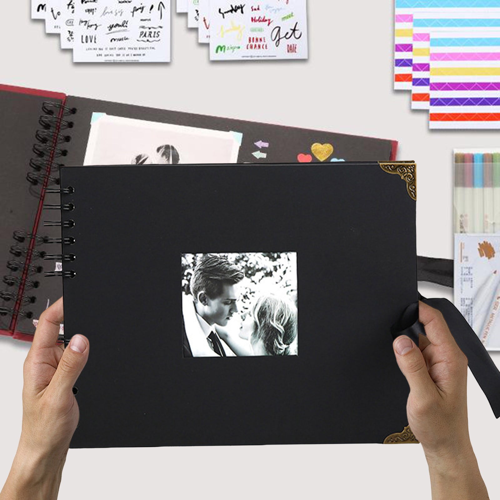 XDDST 80 Pages DIY Photo Album Scrapbook Photo Book For Gluing DIY Gift ...