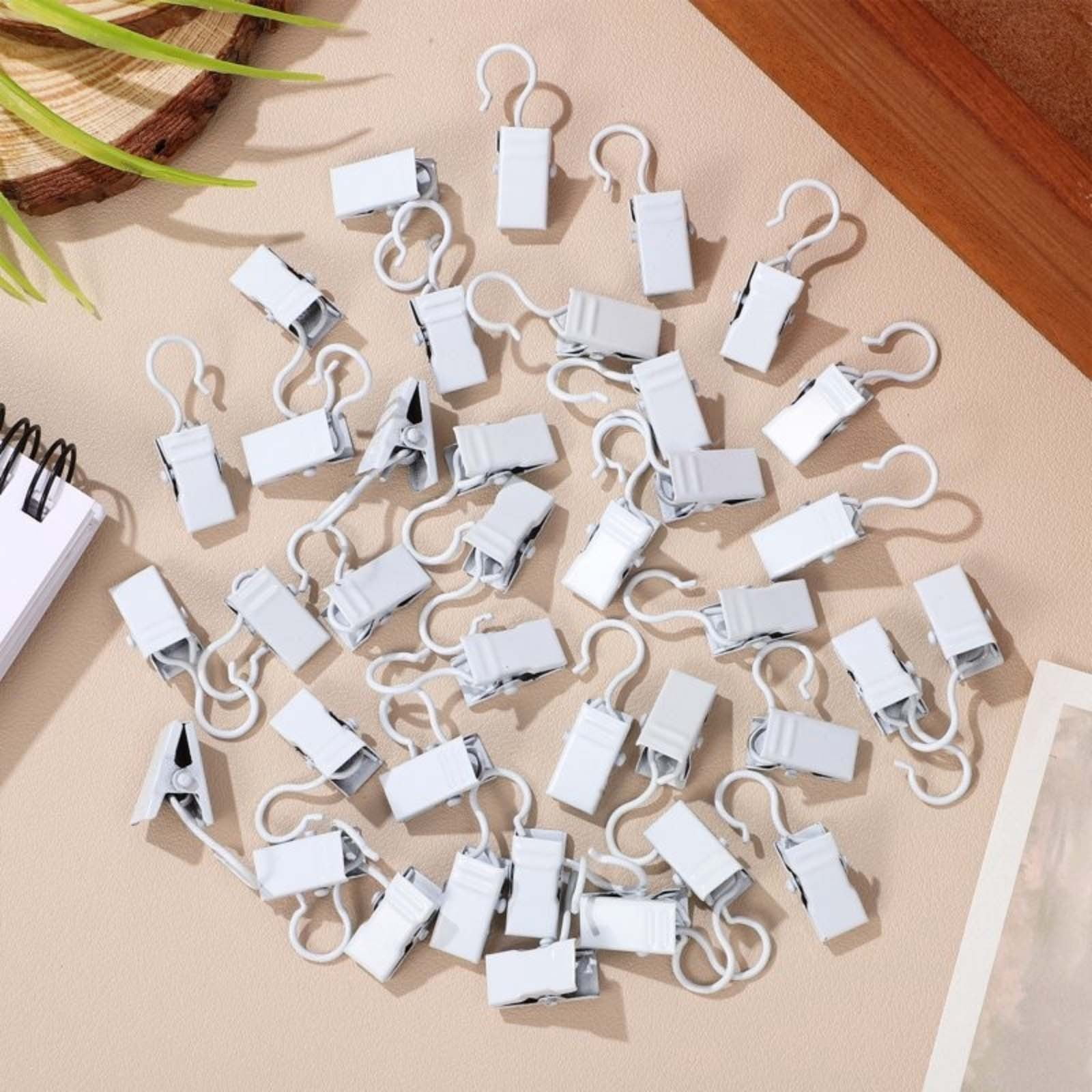 XDDST 80PCS Metal Curtain Rings with Clips S Hooks Small Hook Clip Set ...
