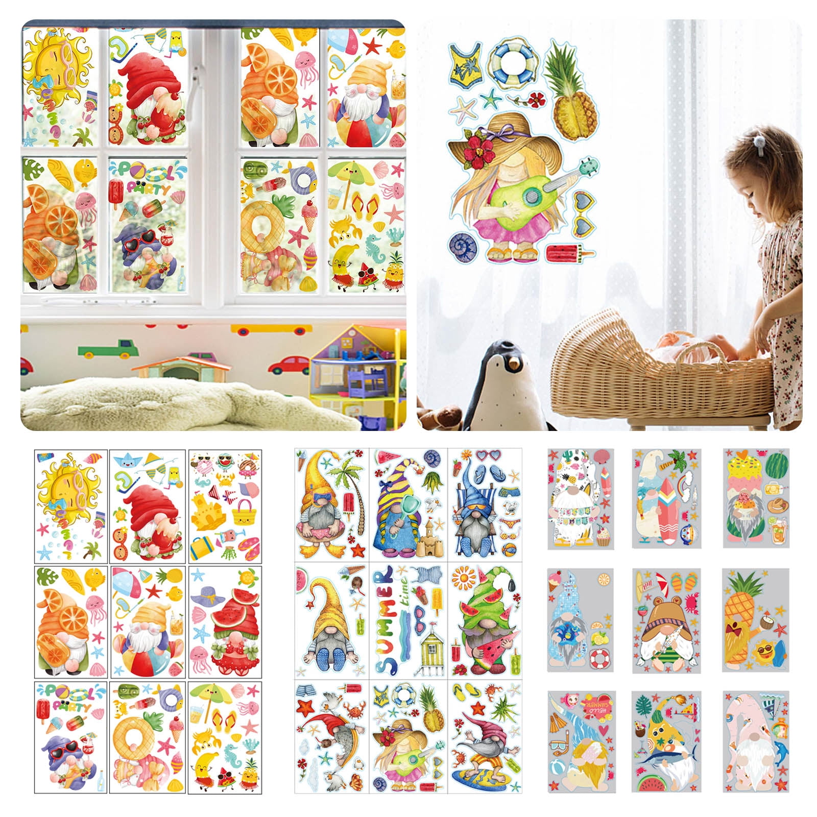 XDDST 9 Sheet 11.8*7.9 Inch Back To School Window Clings Pencil Book ...