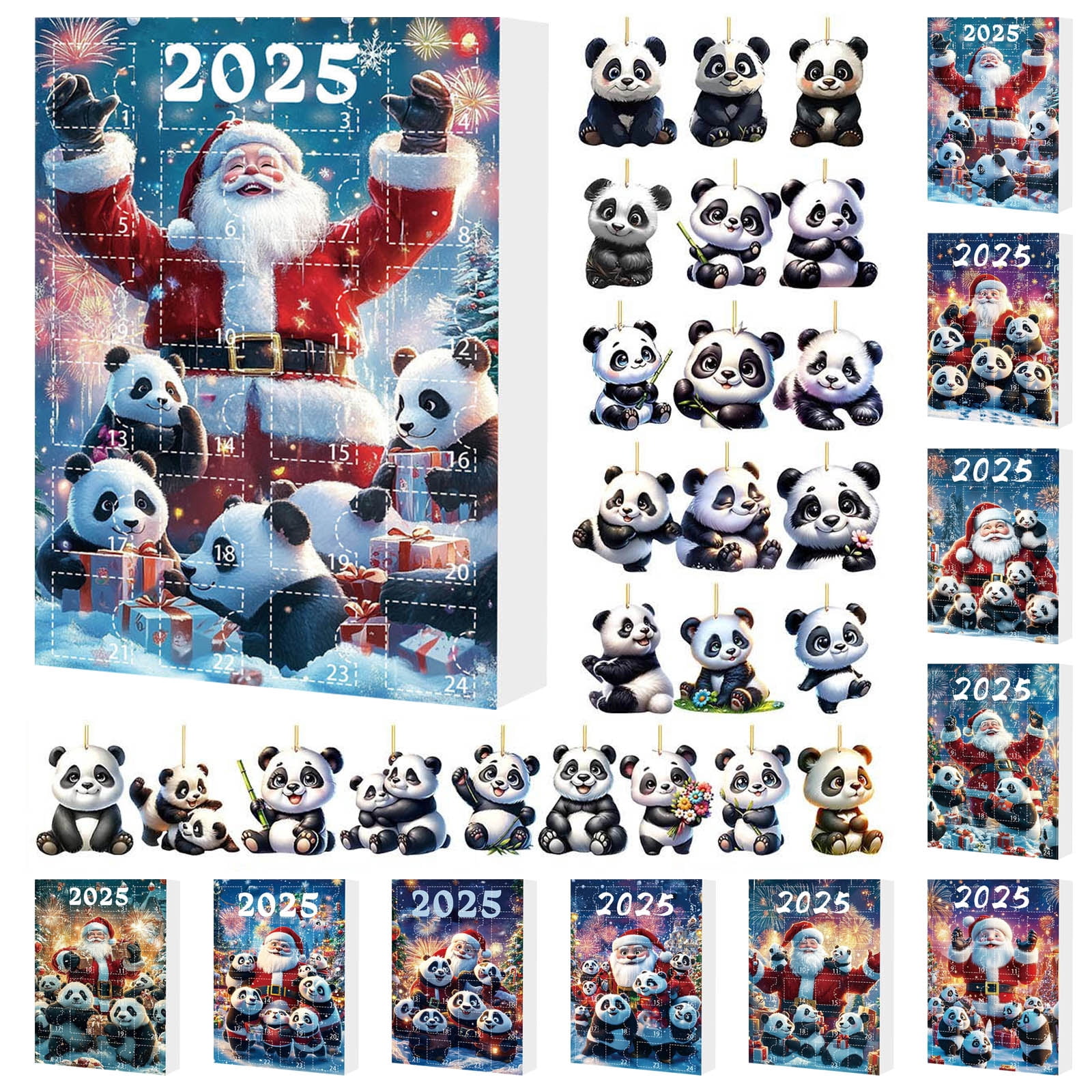 XDDST Advent Calendar 2025 Funny Panda Pendants Christmas Countdown ...