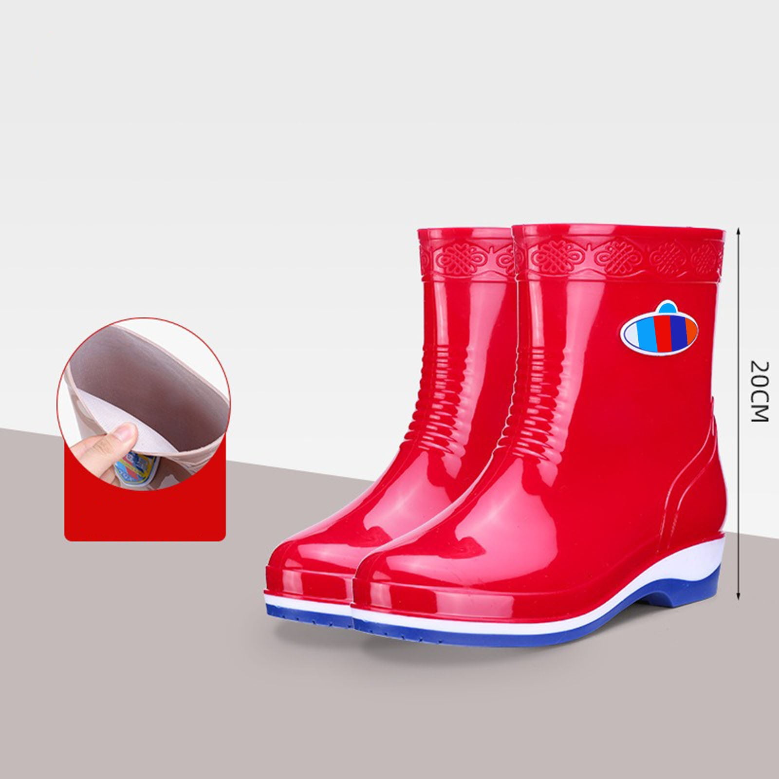 XDDST Ankle Boots for Women Ankle-High Medium Heel Women's Ankle Rain ...