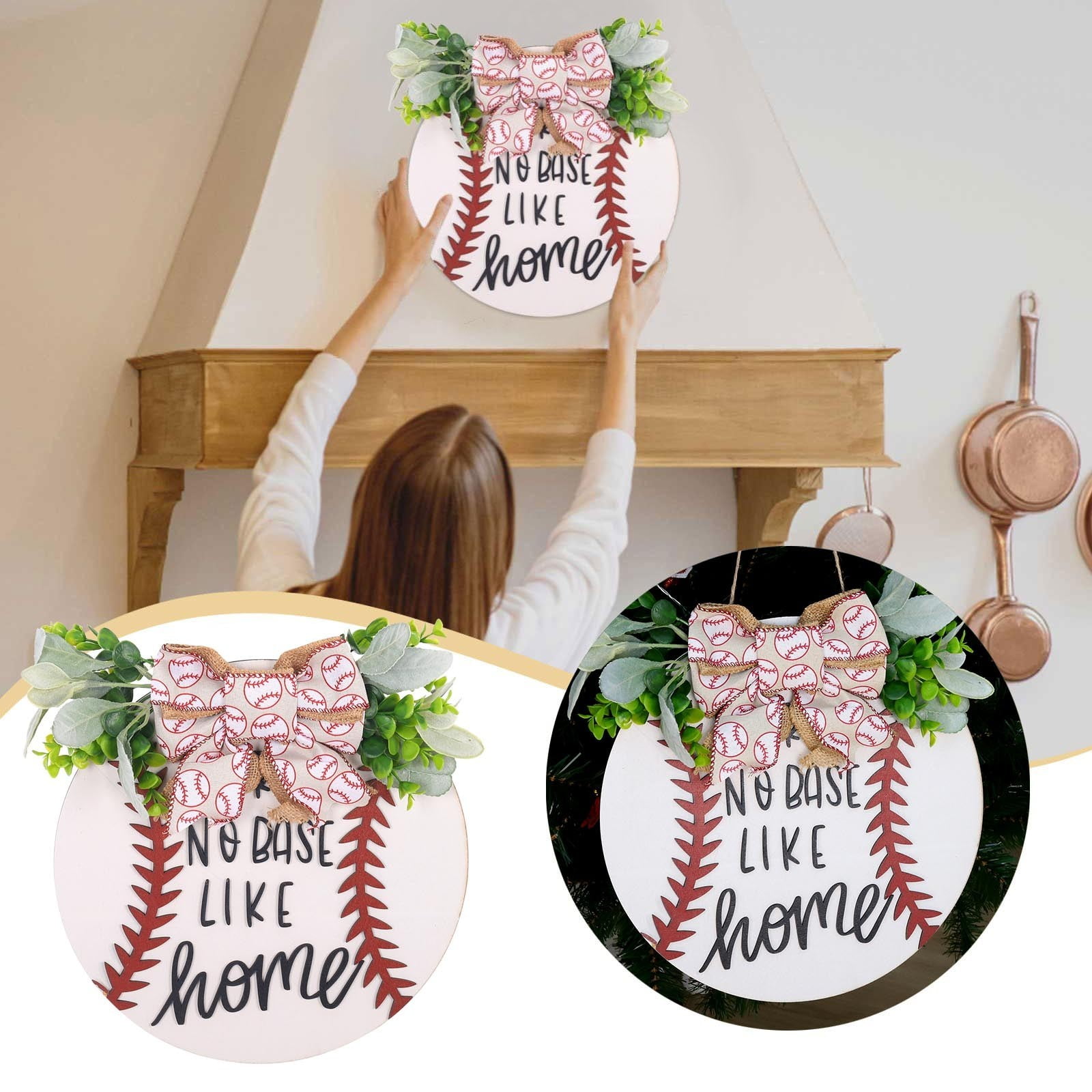 XDDST Baseball Door Decor Welcome Baseball Sign Front Door Decorations ...