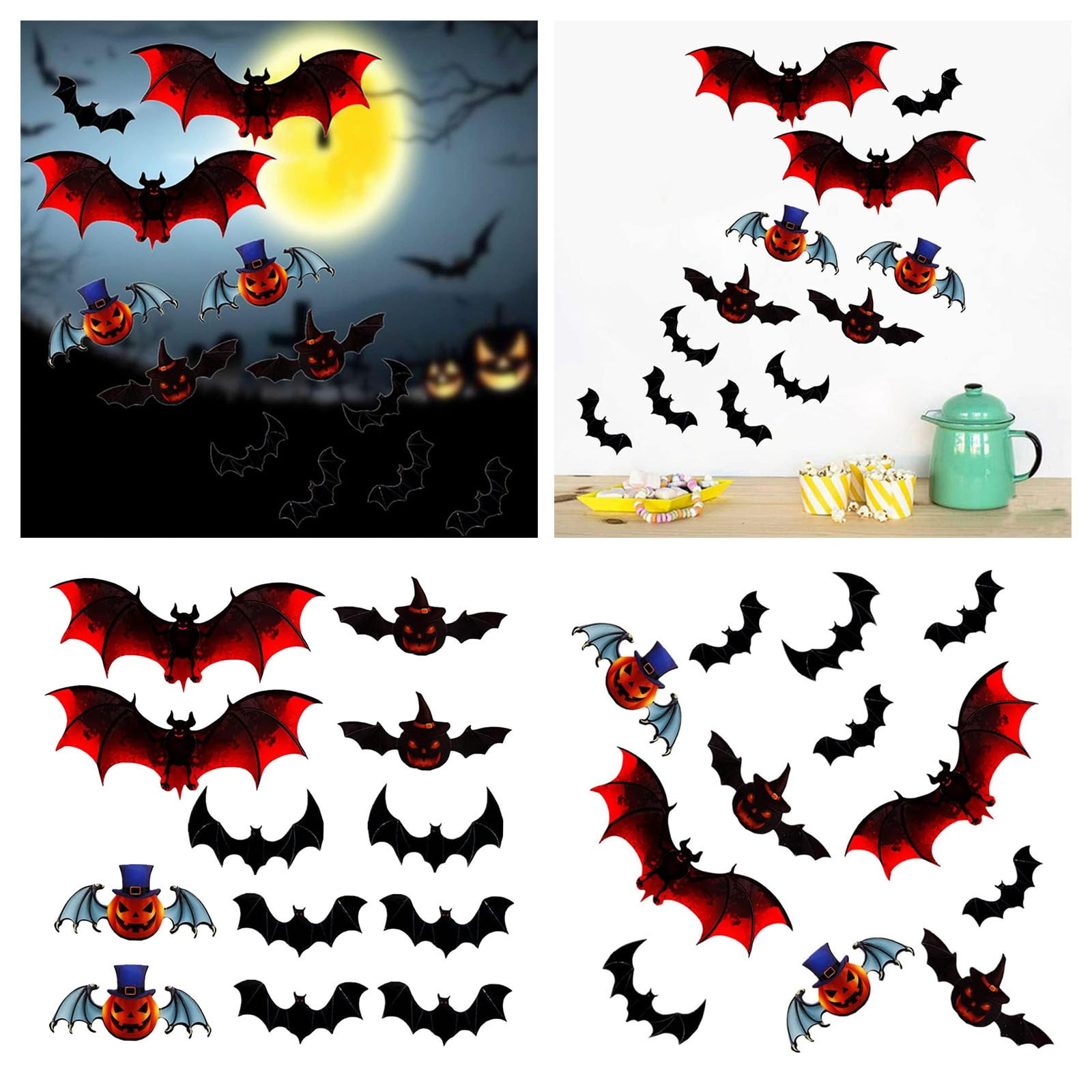 XDDST Bat Wall Decor 3D Stereoscopic Bat Stickers Decorations Reusable ...