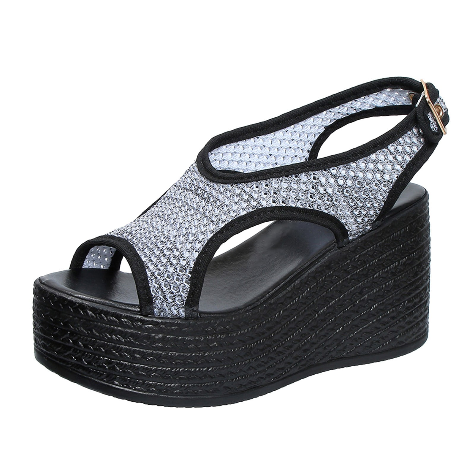 XDDST Beach Sandles Women's Platform Wedge Sandals Open Toe Slides with ...