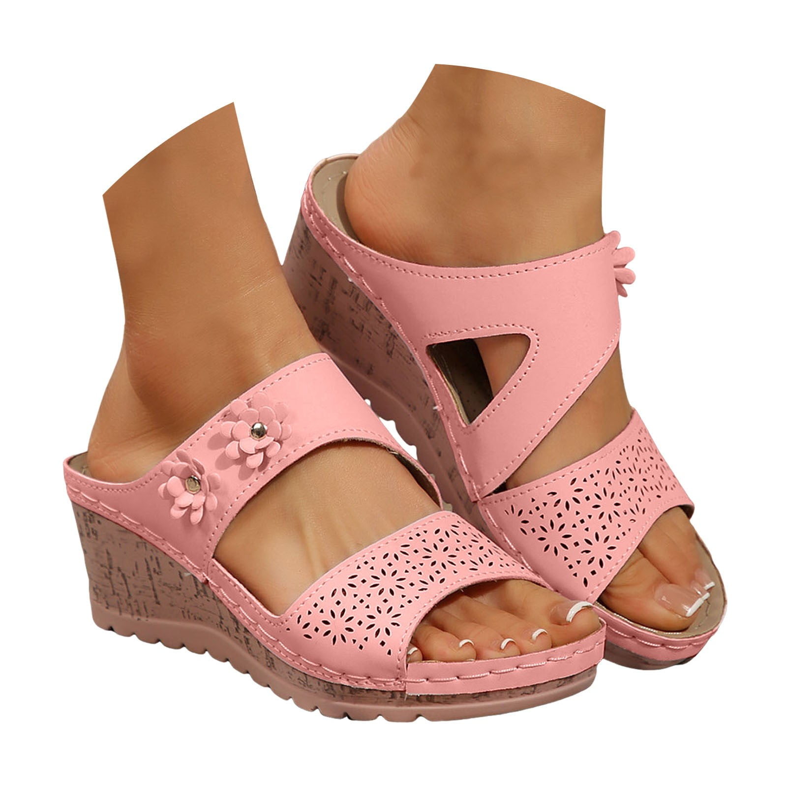 XDDST Beach Sandles Women's Slope Heel Thick Bottom Height Enhancement ...