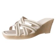 Restricted Womens Spumoni Wedge Sandals, Black, 10 - Walmart.com