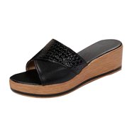 Restricted Womens Spumoni Wedge Sandals, Black, 10 - Walmart.com