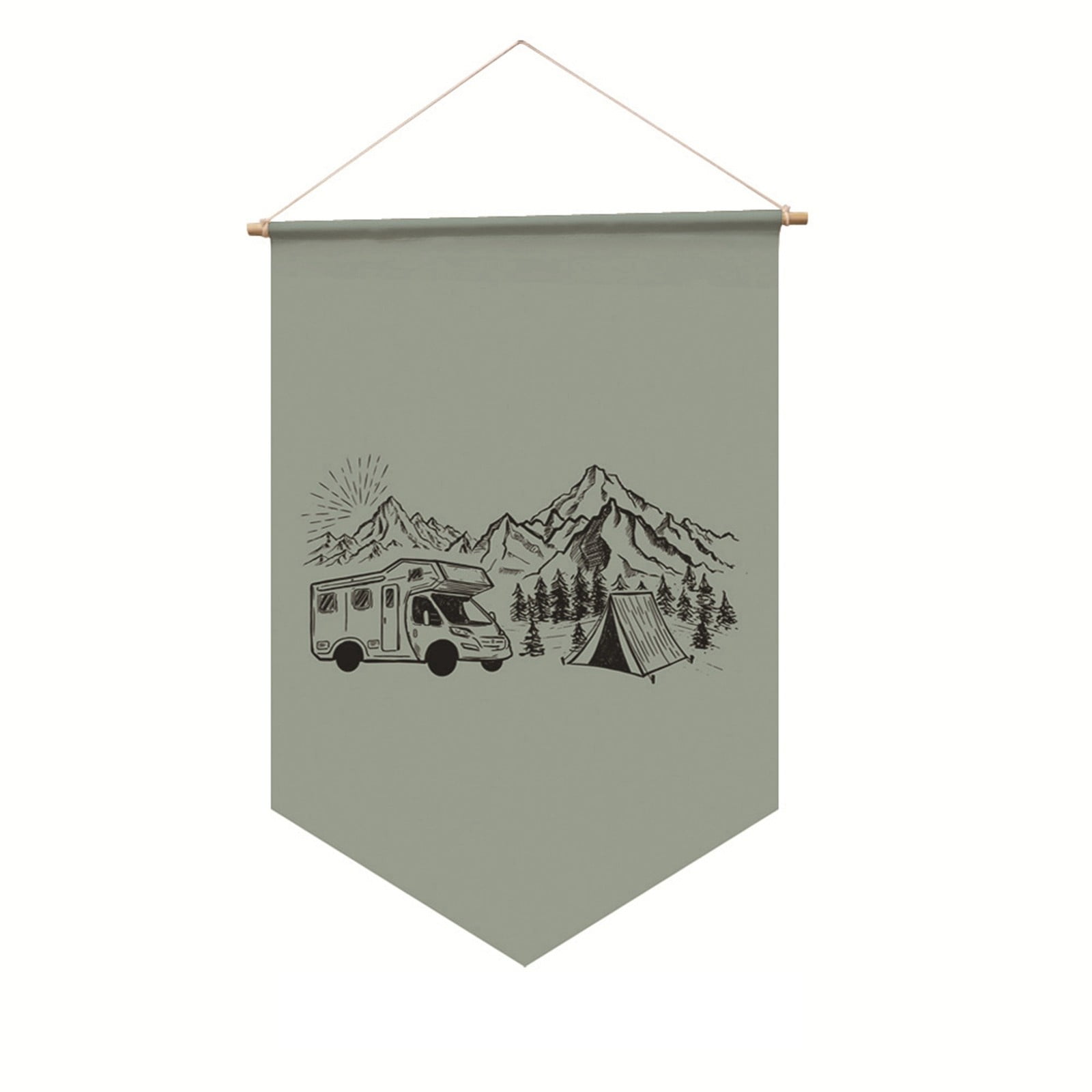 XDDST Canvas Camping Flags Camp Flags Camping Atmosphere Hanging Cloth ...
