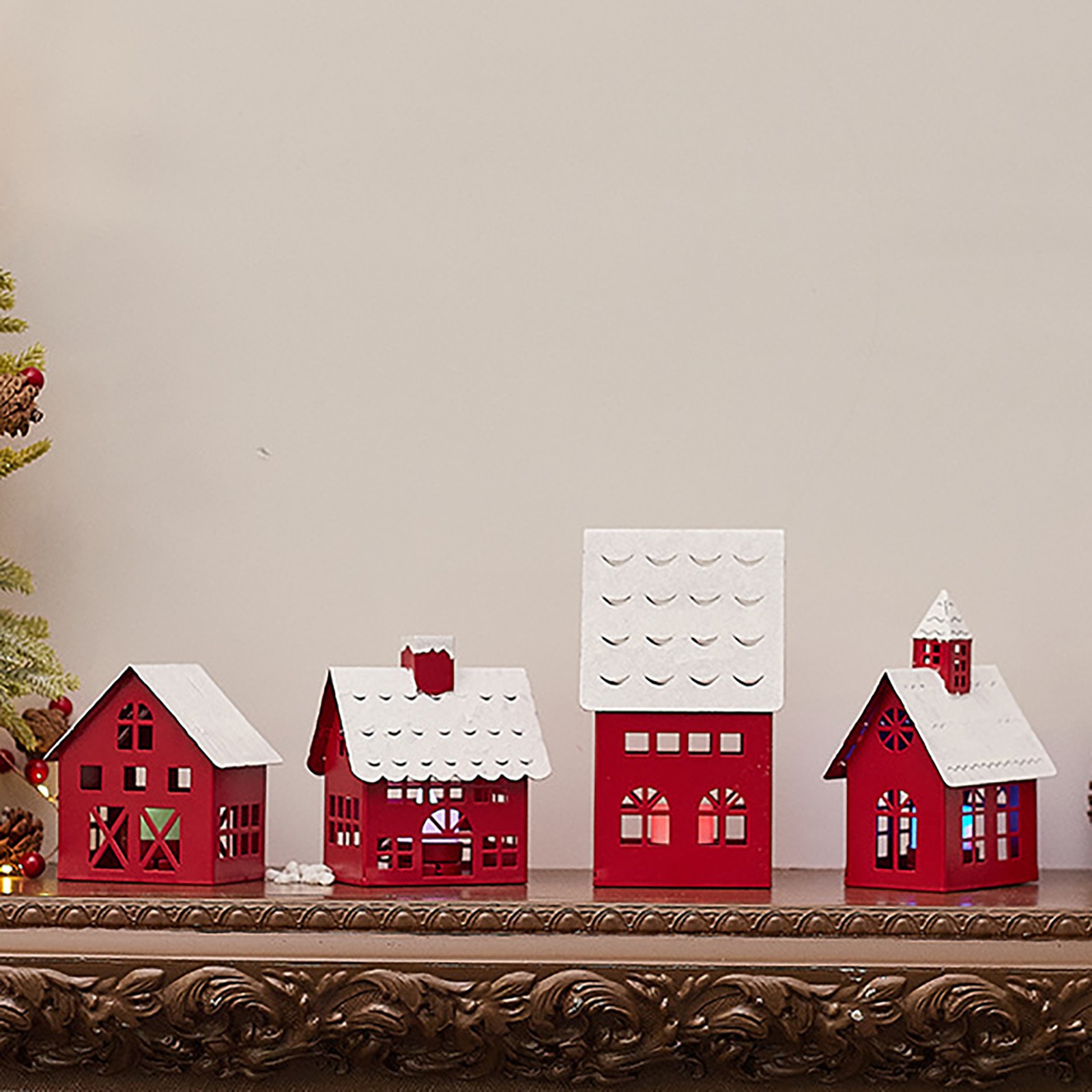 XDDST Creative Desktop Christmas Snow House Candle Not Included ...